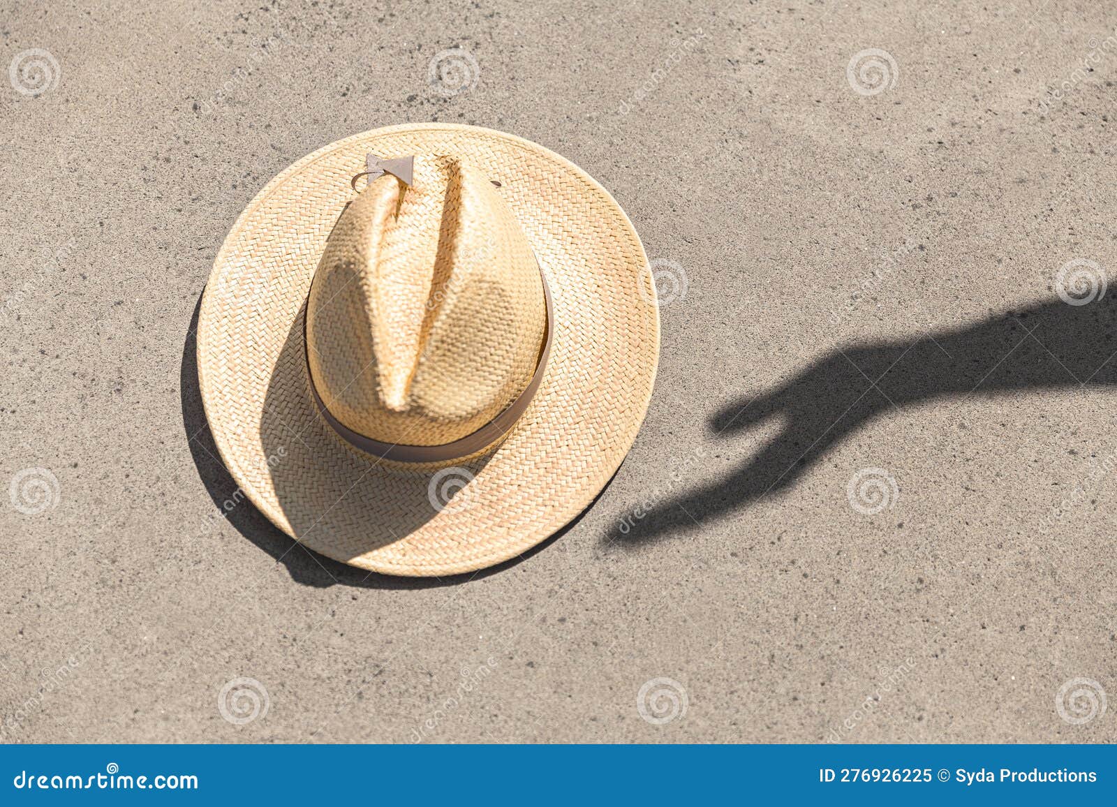 Shadow of Hand Touching Real Straw Hat Stock Image - Image of real ...
