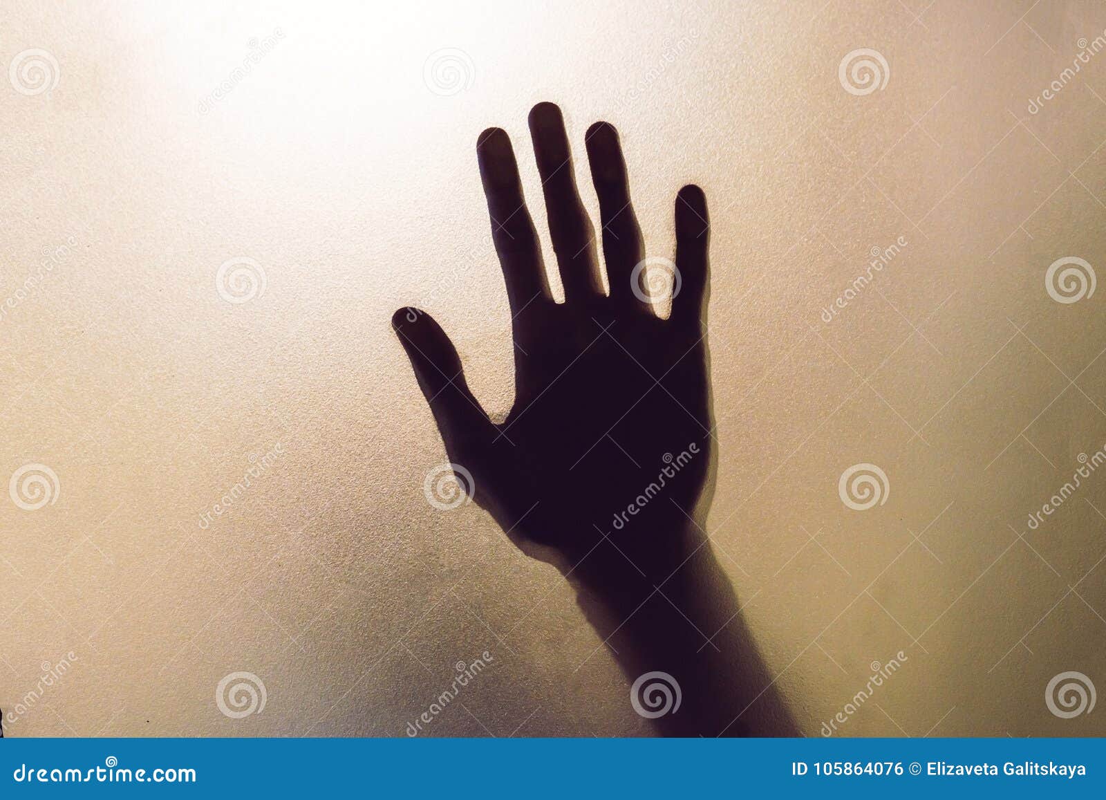 The Shadow Hands of Human Behind the Glass Stock Photo - Image of ...