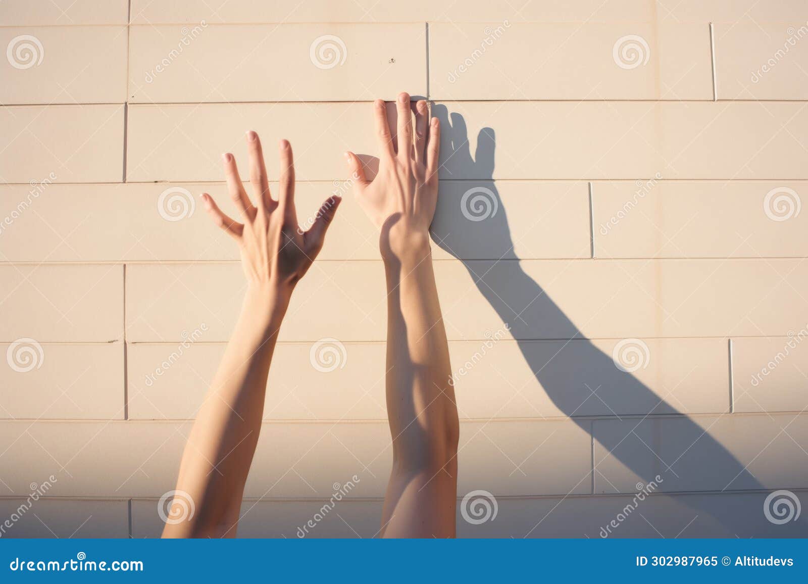 Shadow of Hands Reaching Out on a Plain Wall Stock Illustration ...