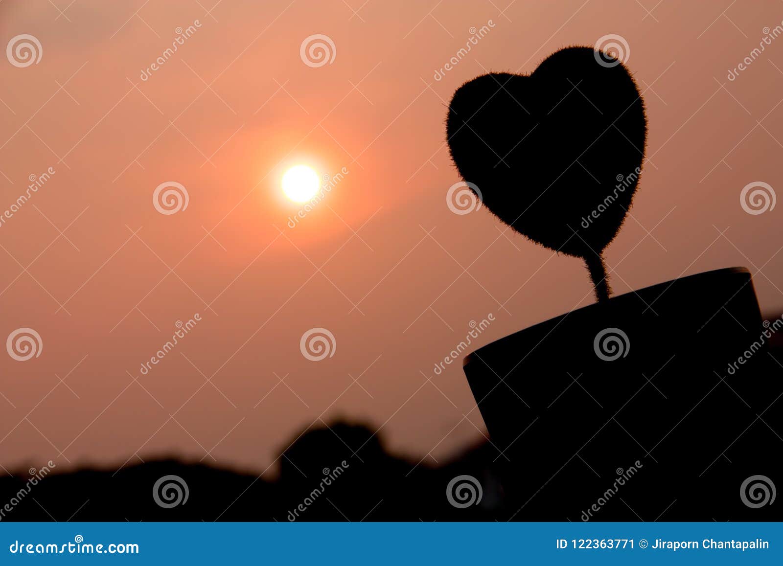 The Shadow of Heart with Sunset Stock Image - Image of sunset, love ...
