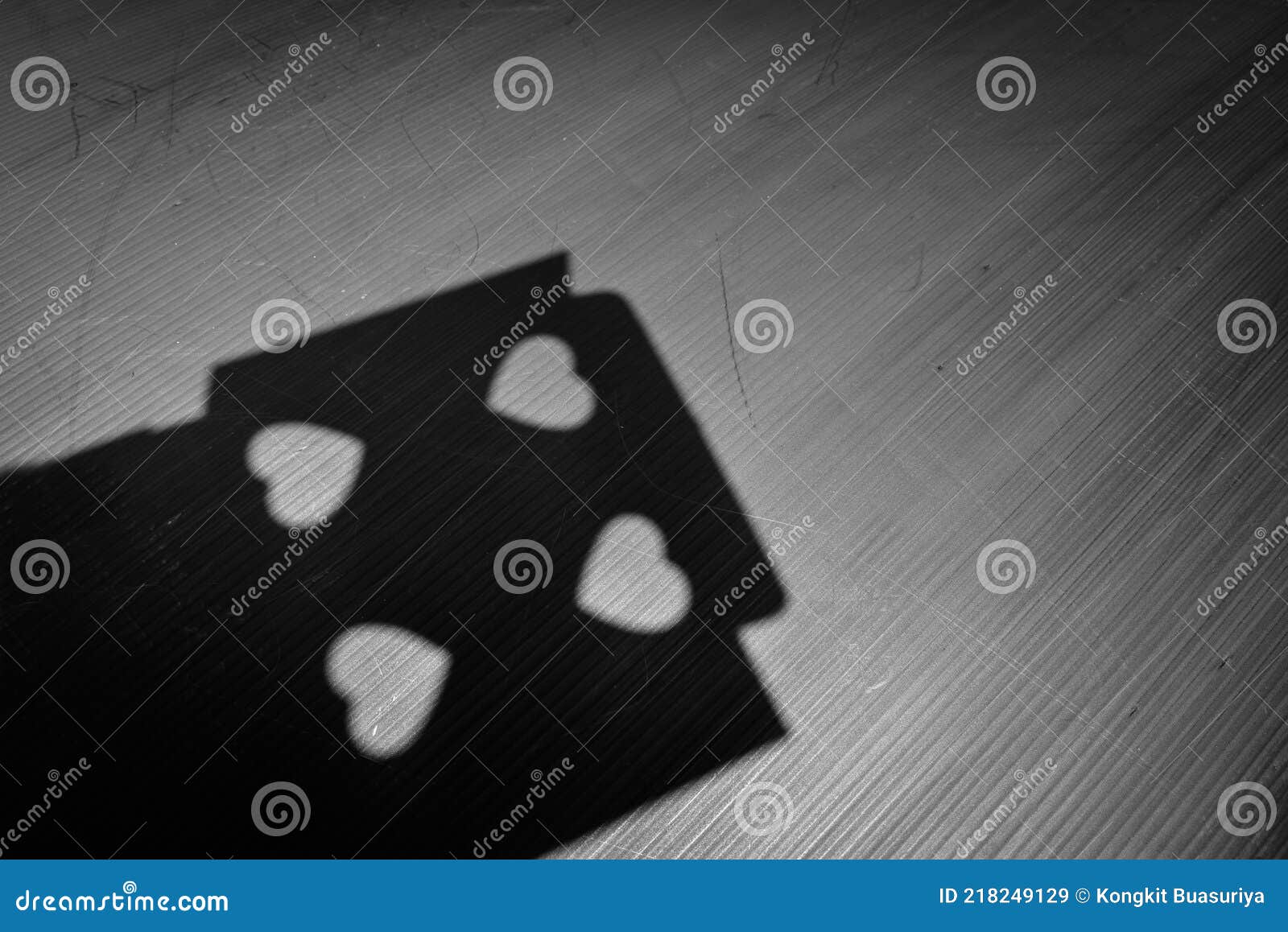 Shadow of Hearts Symbol on the Black Background Stock Image - Image of ...