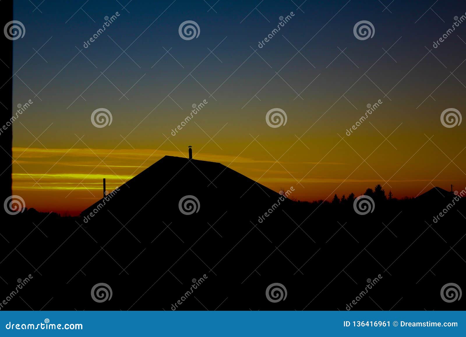 Shadow of a House in the Sunset Stock Image - Image of colour, catches ...