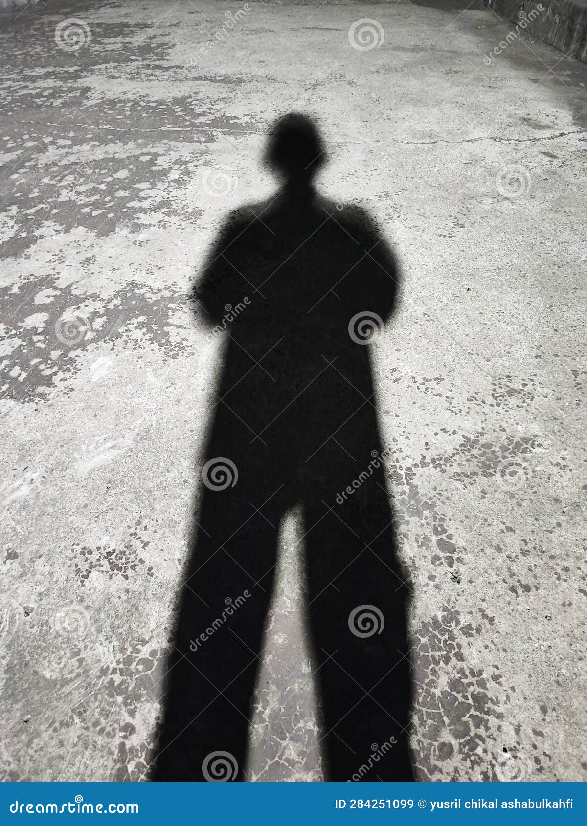 The Shadow of a Human Figure Standing Upright Stock Image - Image of ...