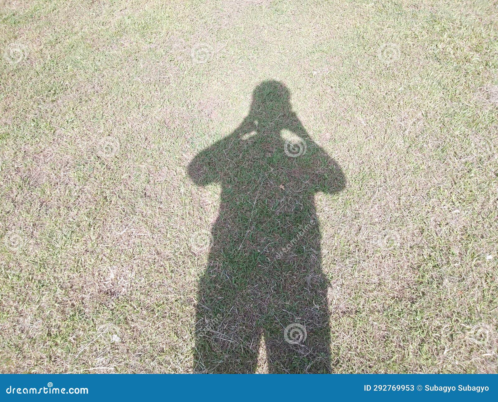 The Shadow of a Human is Taking a Photo in a City Park Area Stock Image ...