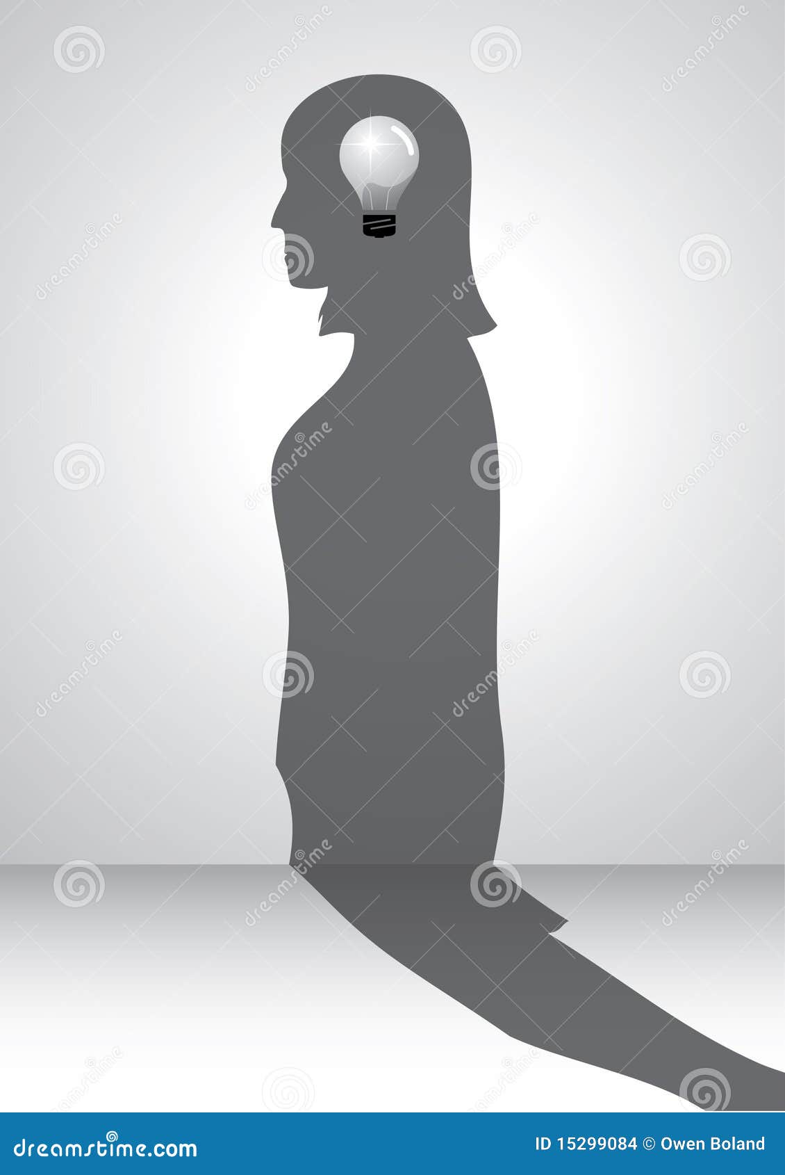 Shadow idea stock vector. Illustration of shadow, thinking - 15299084
