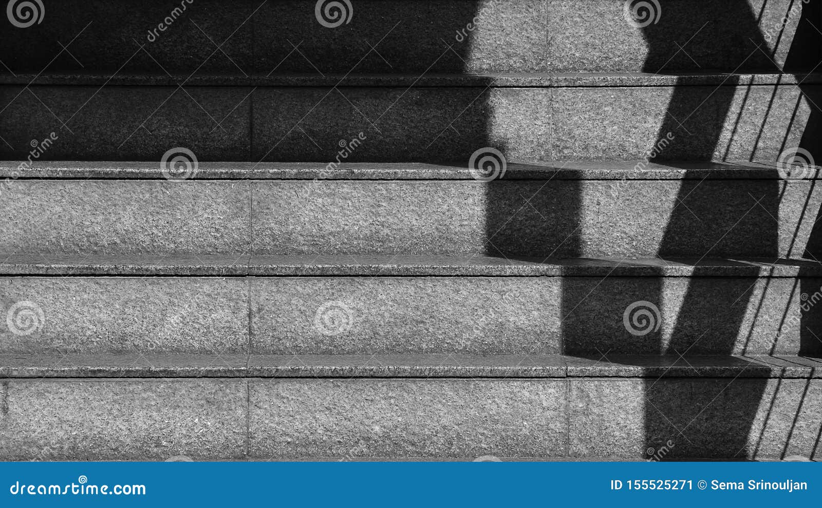 The Shadow of the Iron Railing on the Concrete Stairs. - Monochrome ...