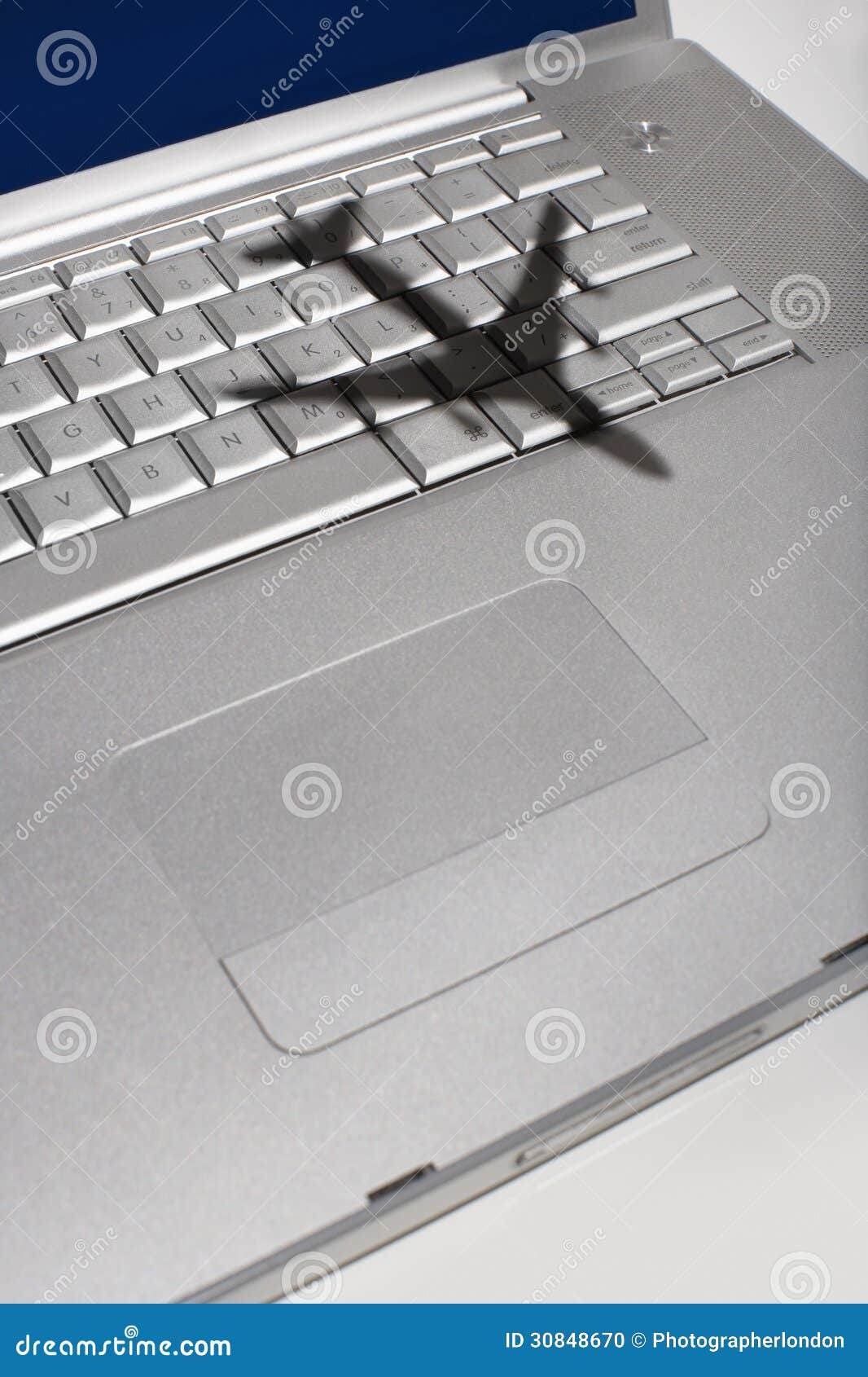 Shadow of Jumbo Jet Over Apple Macintosh Keyboard Stock Photo - Image ...