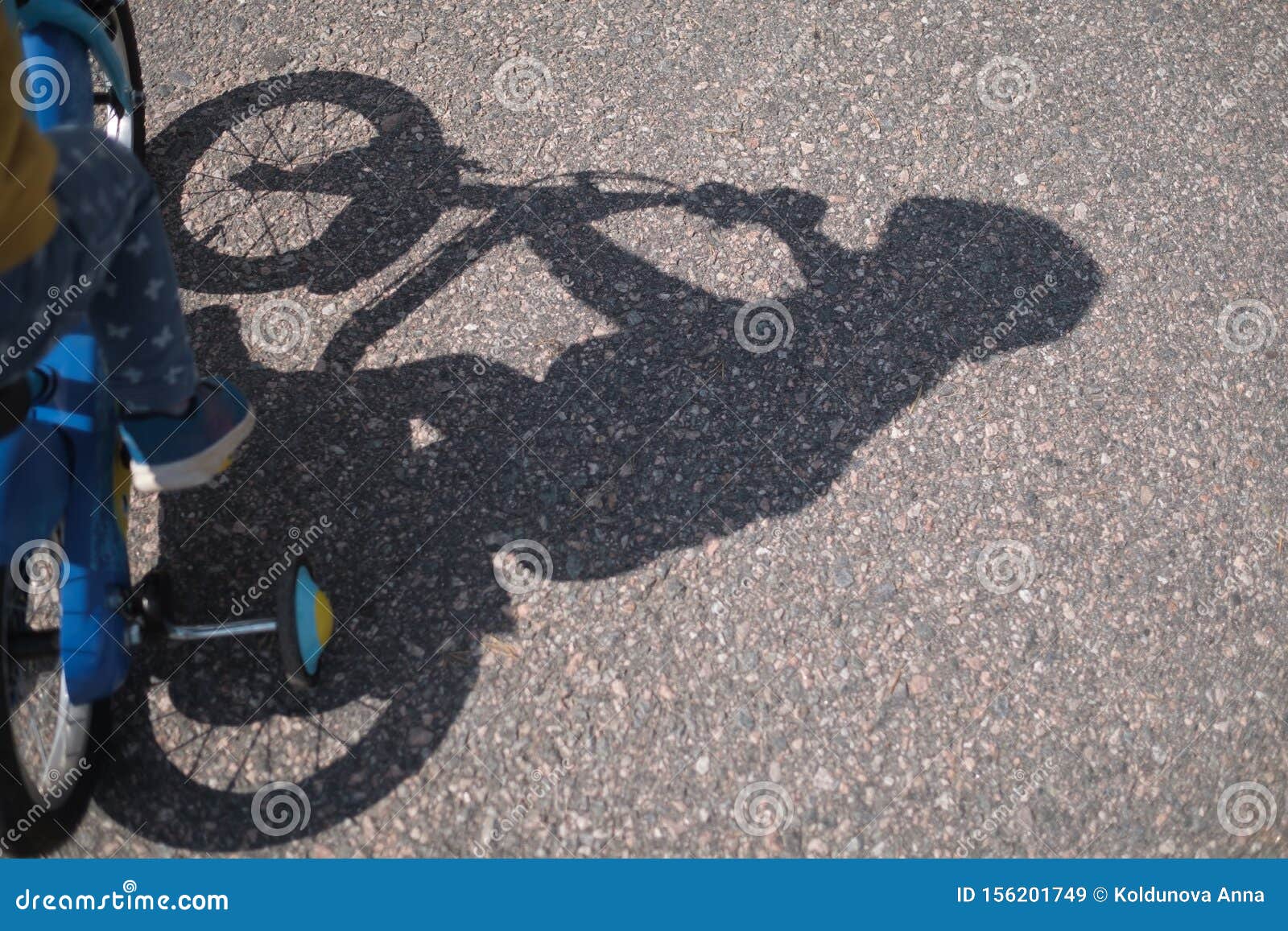 Shadow of Kid Riding Bicycle on Ground. Stock Image - Image of nature ...