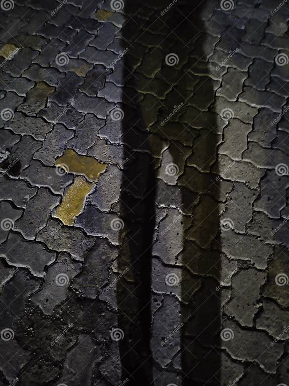 A shadow of life stock photo. Image of monochrome, brick - 201185194