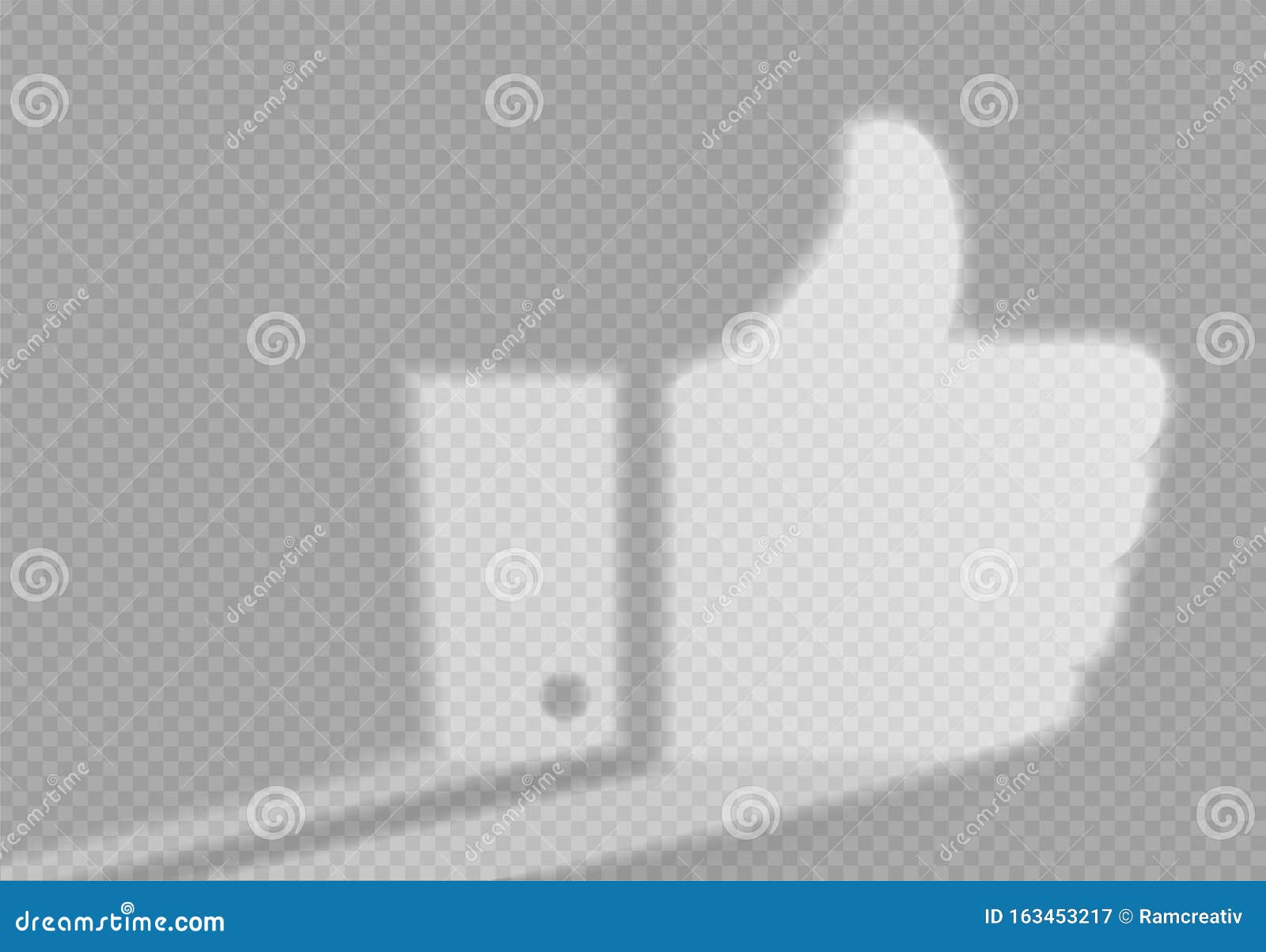 Shadow and Light in Form Recommendation Thumbs Up. Transparent Effect ...