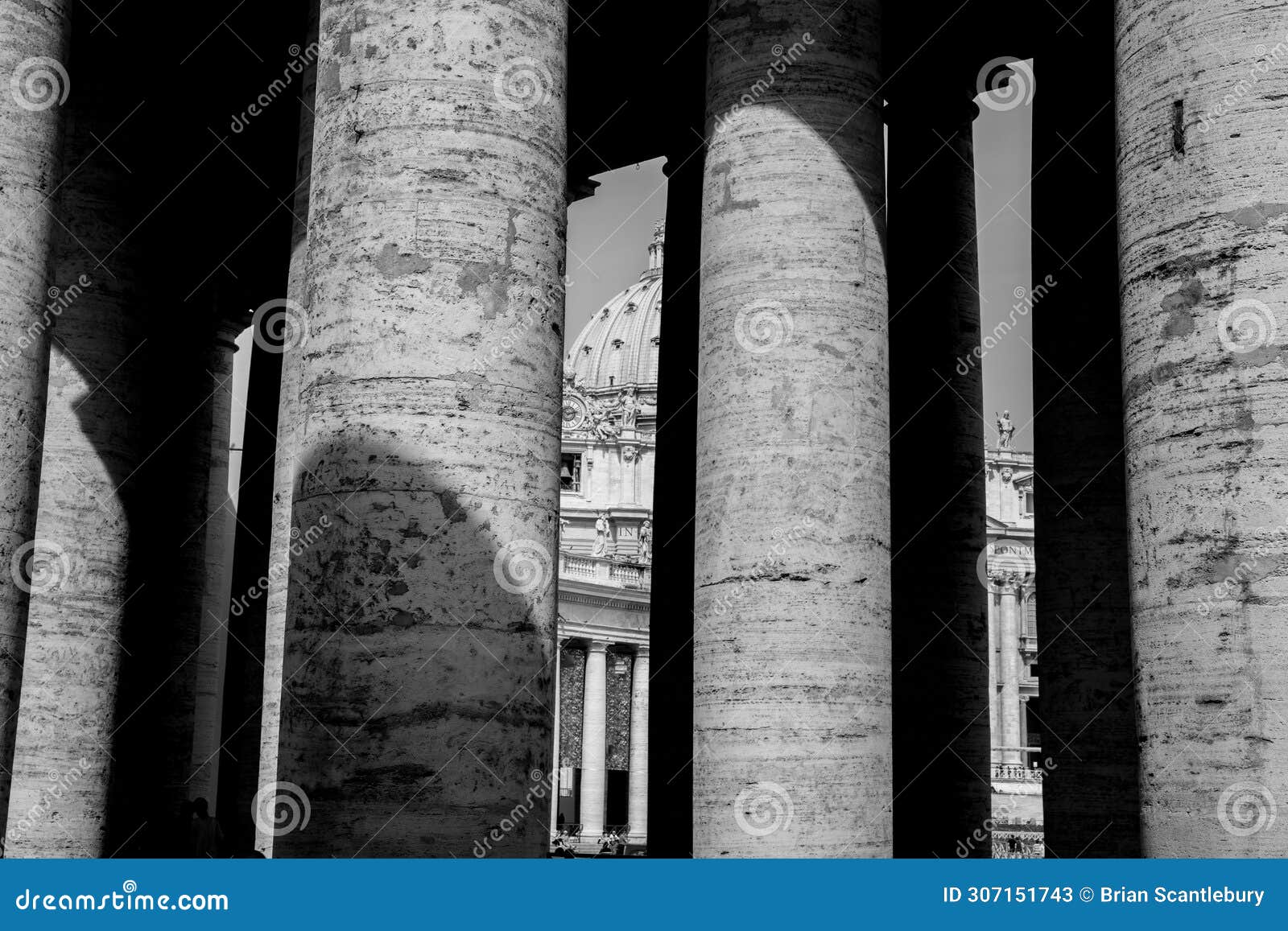 Shadow and Light in Tall Stone Columns Close Stock Image - Image of ...