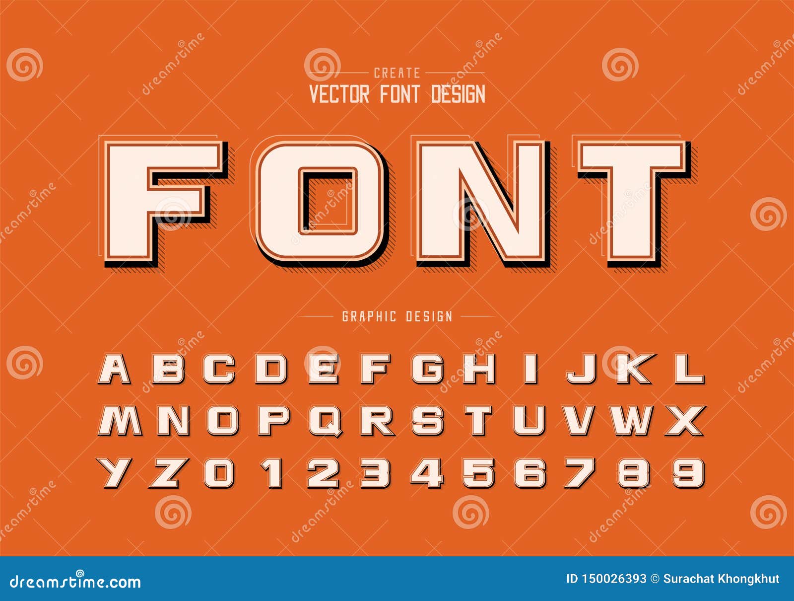 Shadow and Line Bold Font Vector, Alphabet Design Typeface Letter and ...
