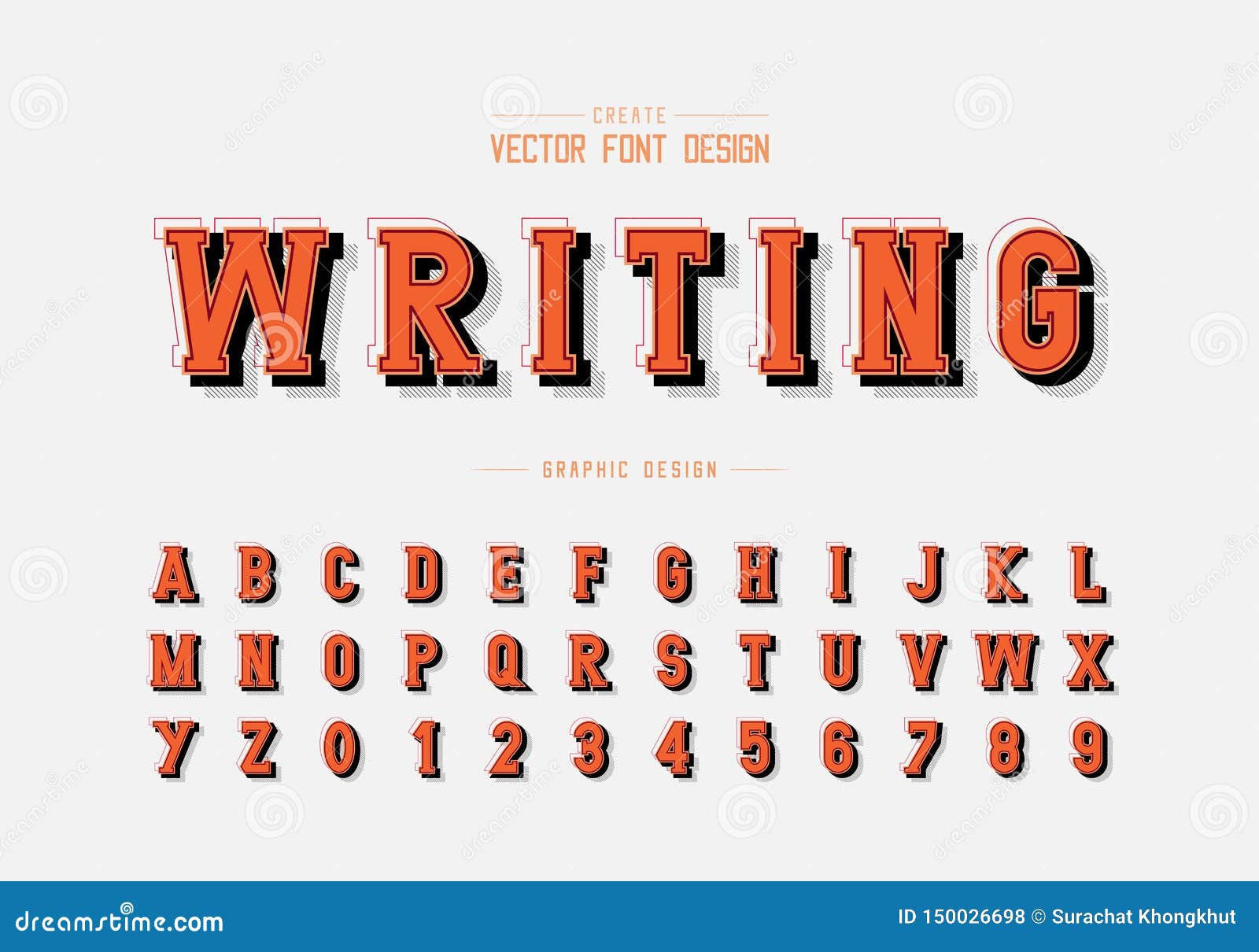 Shadow and Line Font Vector, Alphabet Writing Style Typeface Letter and ...