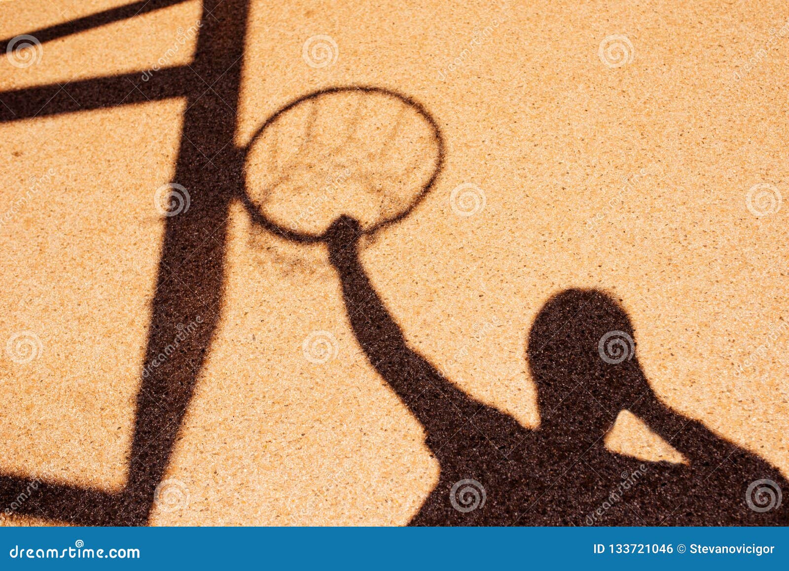 Shadow of Male Basketball Player in Slam Dunk Pose Stock Photo - Image ...