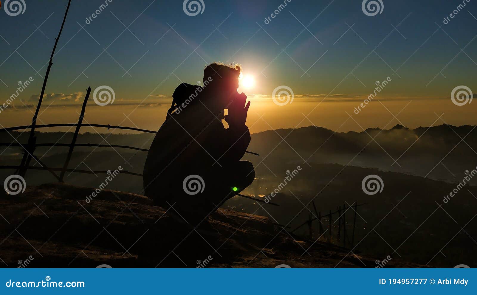 Shadow Man with Background Sunset Lights Stock Image - Image of shadow ...