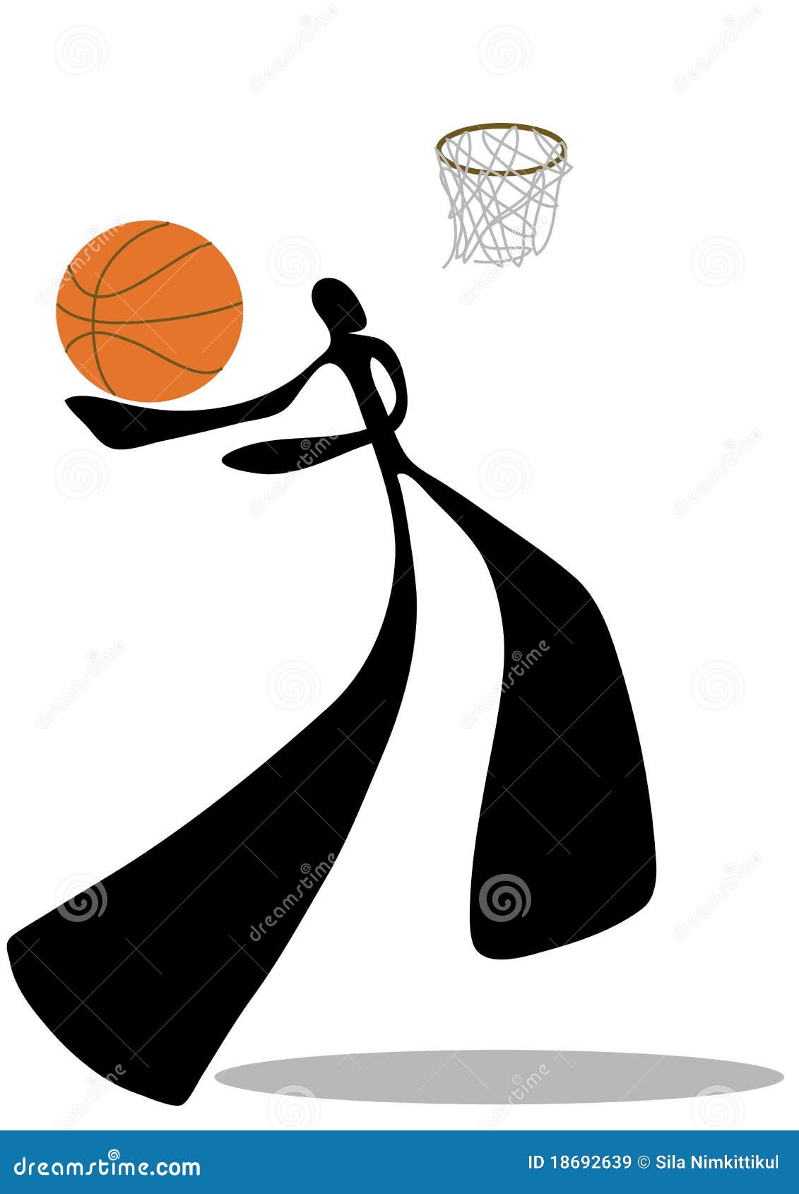Shadow man basketball stock illustration. Illustration of strong - 18692639