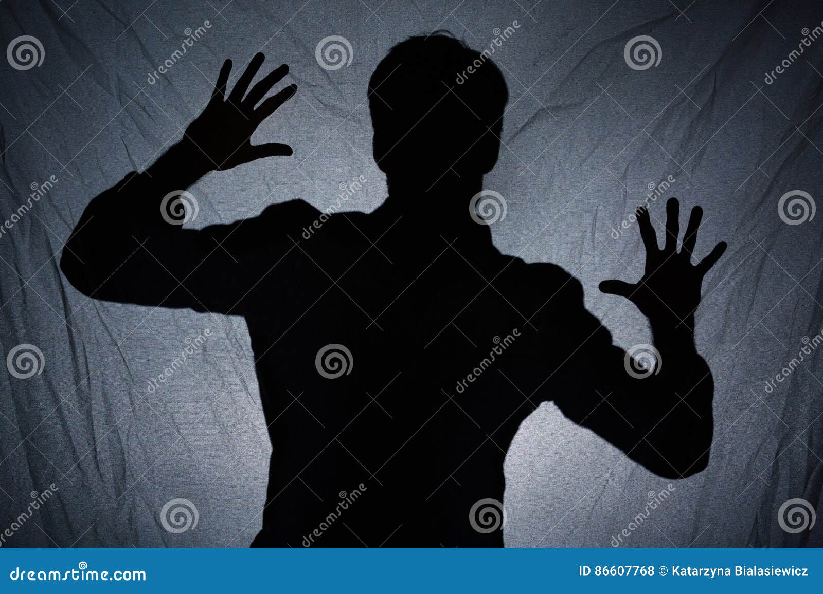 Shadow of Man Behind Dark Fabric Stock Photo - Image of nightmare ...
