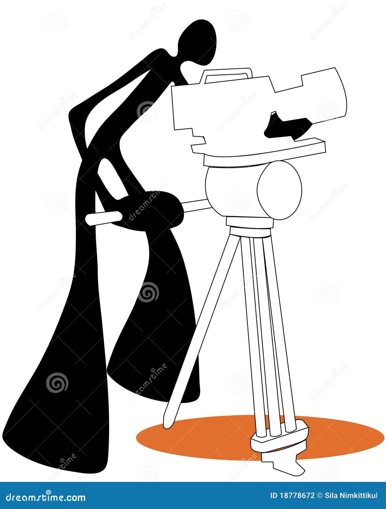 Shadow man camera shooting stock illustration. Illustration of orange ...