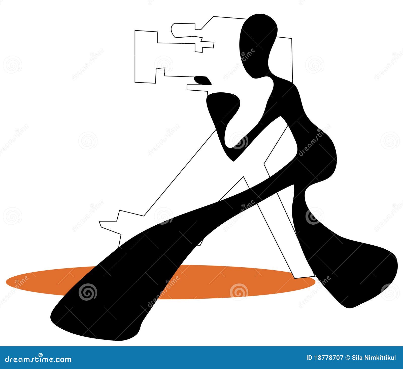 Shadow man camera shooting stock illustration. Illustration of shooting ...