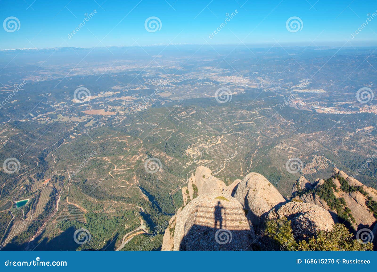 Shadow of the Man on the Cliff Stock Photo - Image of outdoors, hill ...
