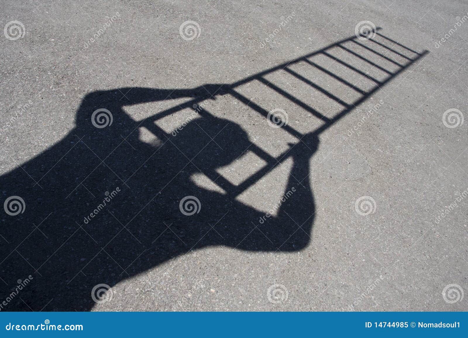 Shadow of Man Climbing Ladder Stock Image - Image of achievement ...