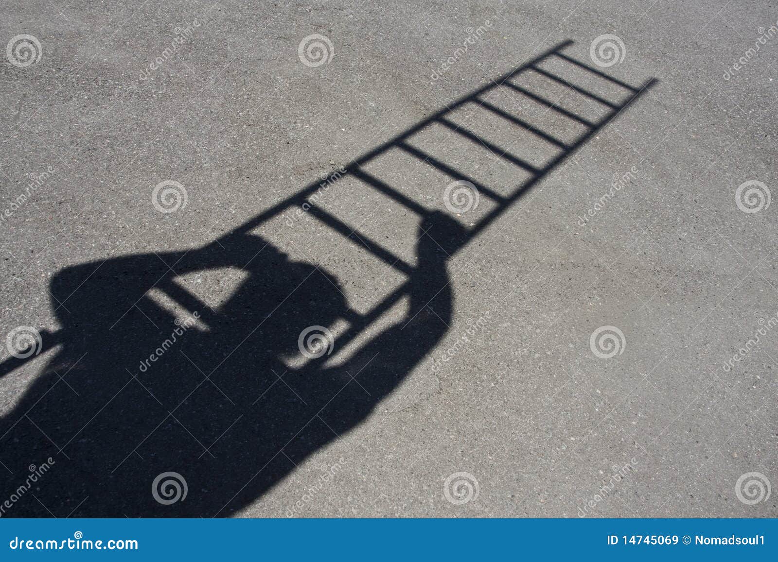 Shadow of Man Climbing Ladder Stock Image - Image of ladder ...