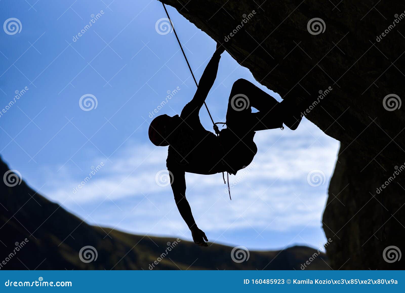 The Shadow of a Man Climbing in the Mountains Stock Image - Image of ...