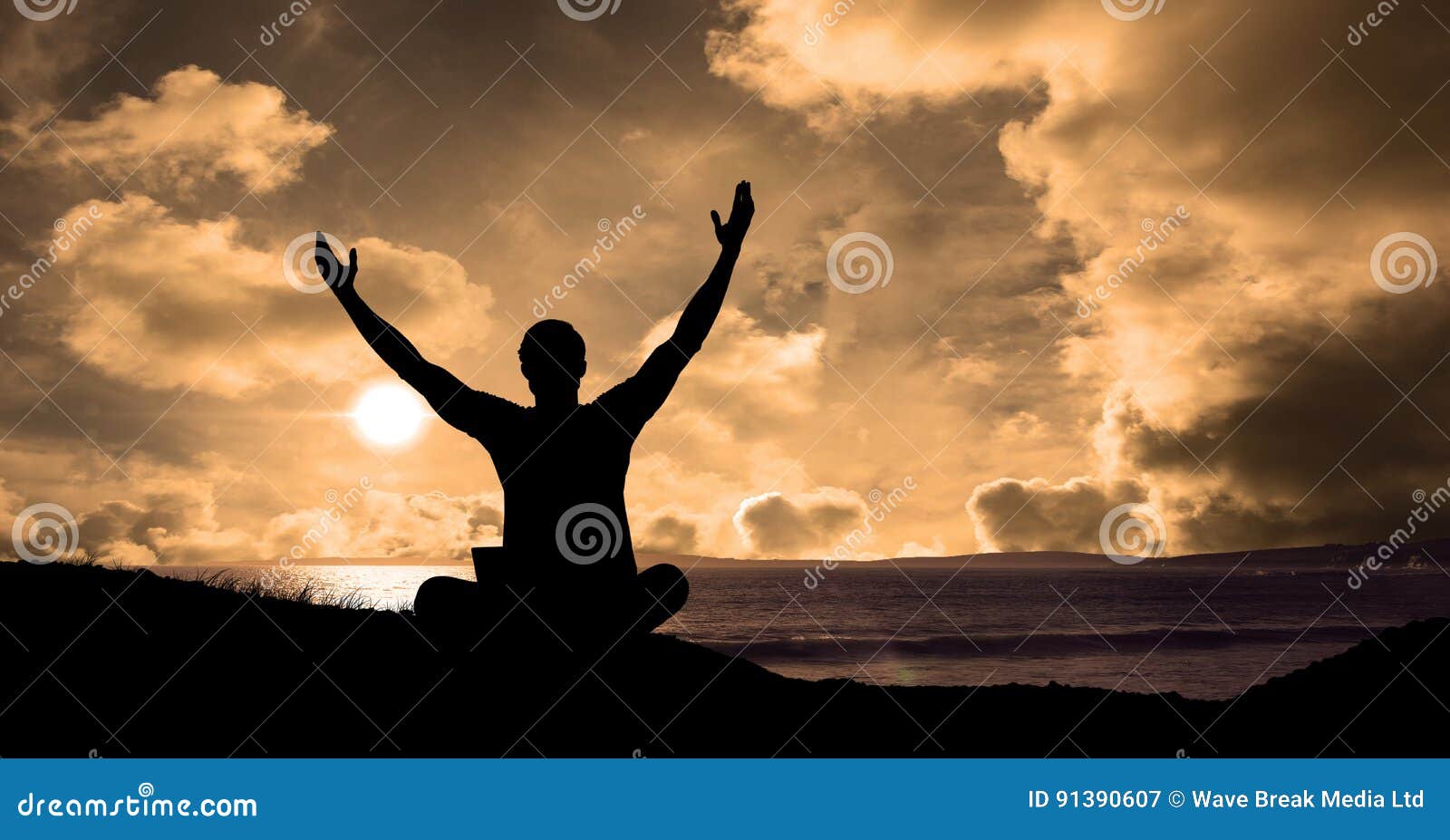 Shadow man exercising yoga stock illustration. Illustration of ...