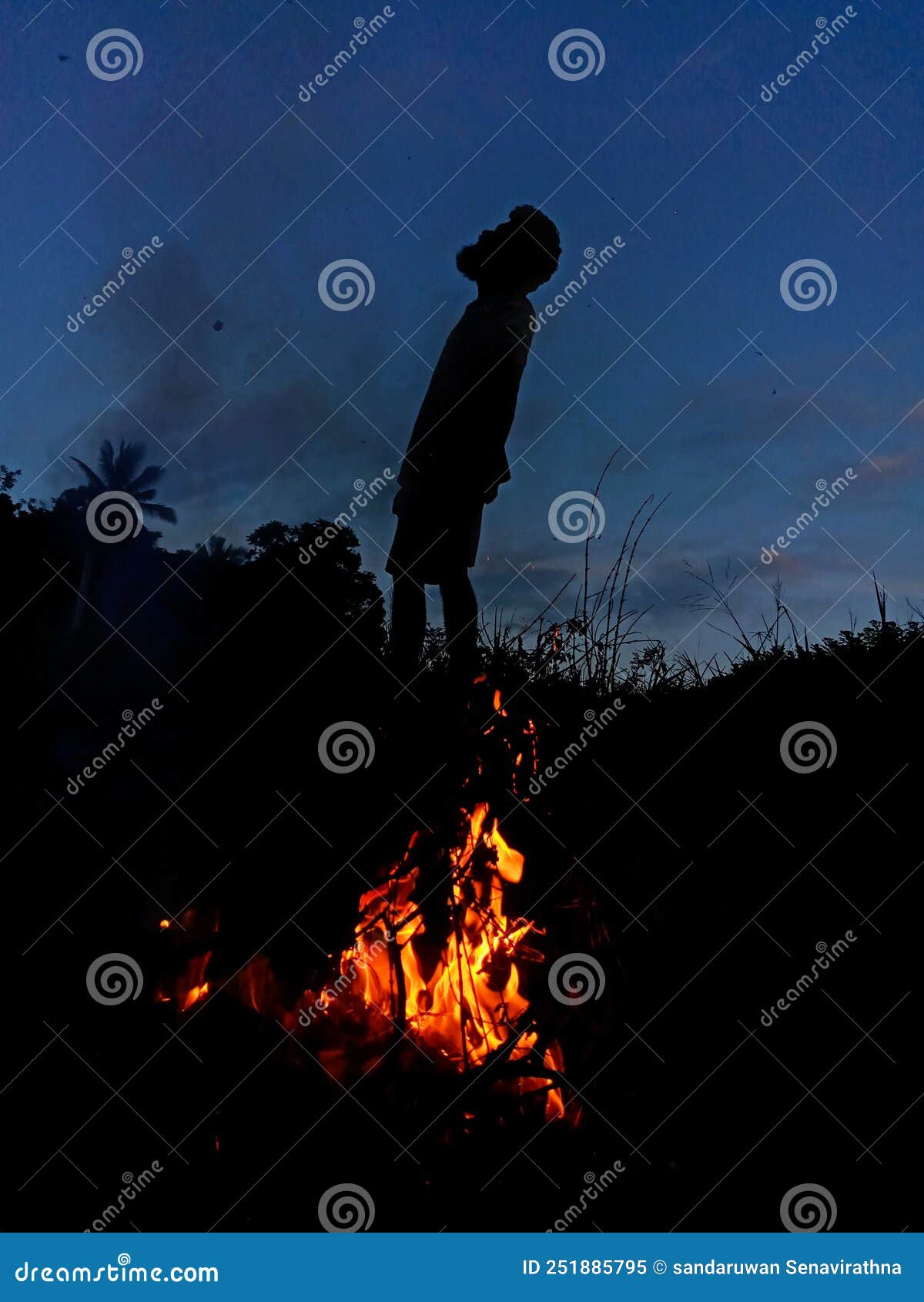 Shadow Man and Fire stock image. Image of shadow, fire - 251885795