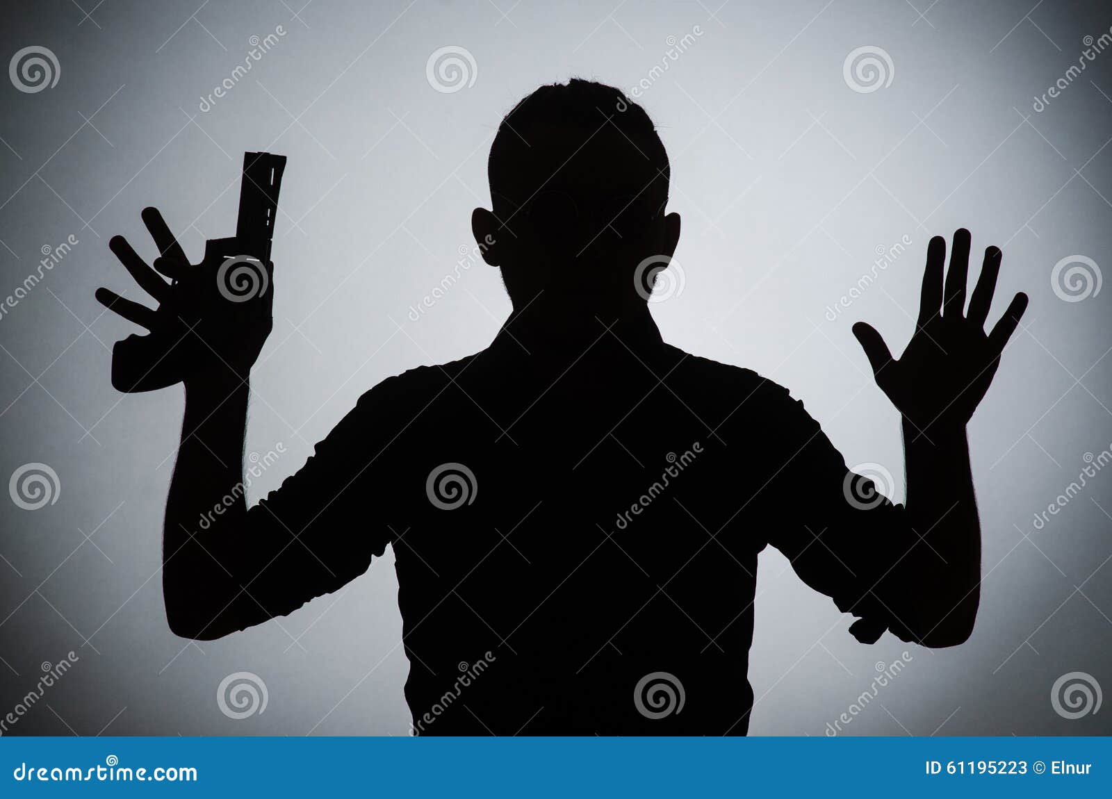 The Shadow of the Man with Gun Stock Image - Image of illegal, gangster ...
