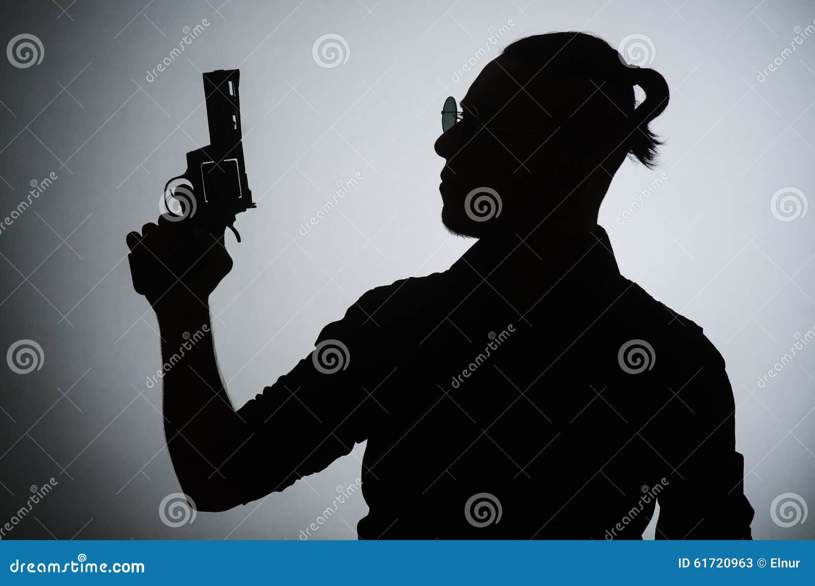 The Shadow of the Man with Gun Stock Image - Image of boss, hijacker ...