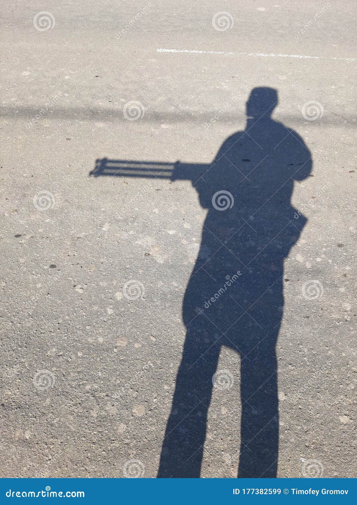 Shadow of a Man with a Machine Gun Turret Stock Image - Image of ...