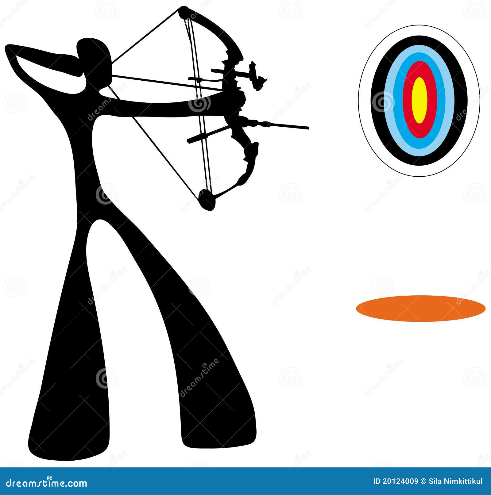 Shadow man playing archery stock illustration. Illustration of game ...