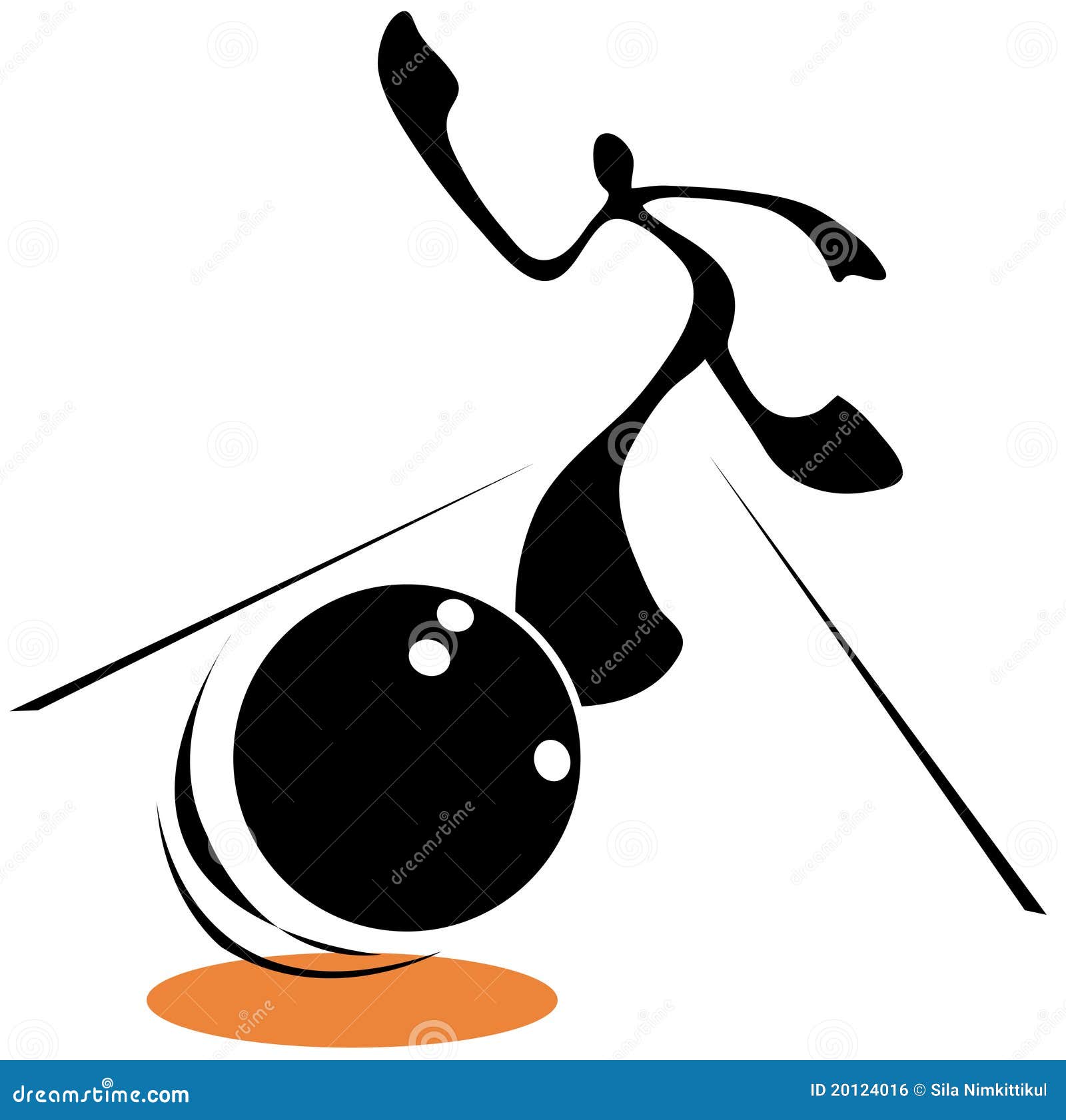 Shadow man playing bowling stock illustration. Illustration of isolate ...