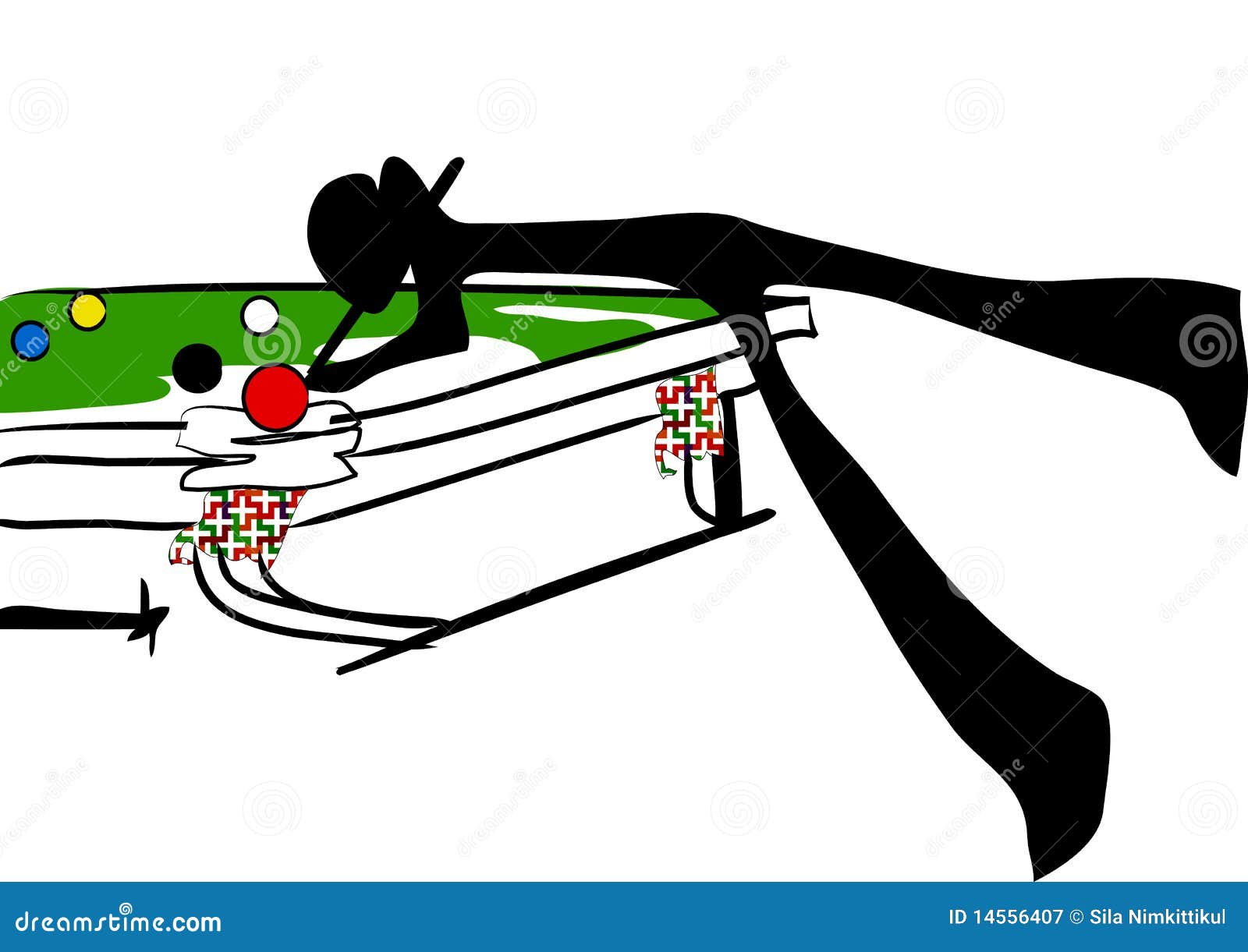 Shadow man playing snooker stock vector. Illustration of colours - 14556407