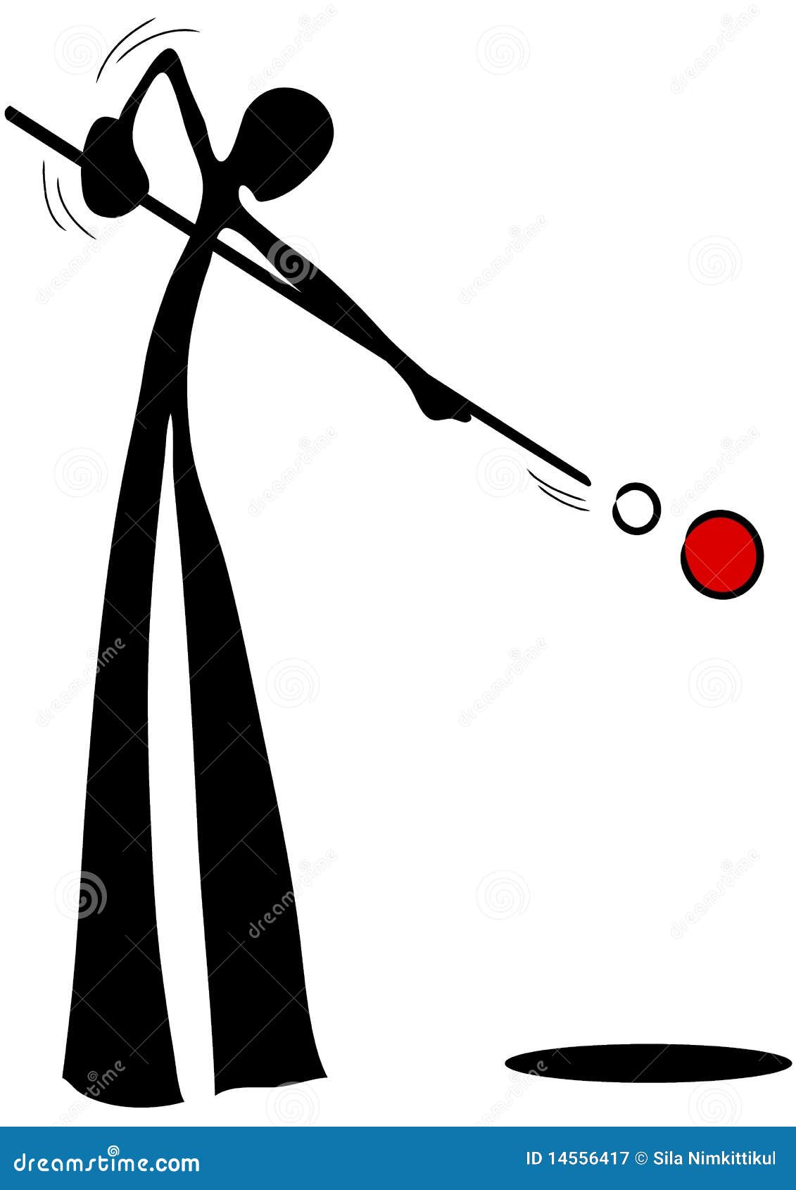 Shadow man playing snooker stock vector. Illustration of entertainment ...