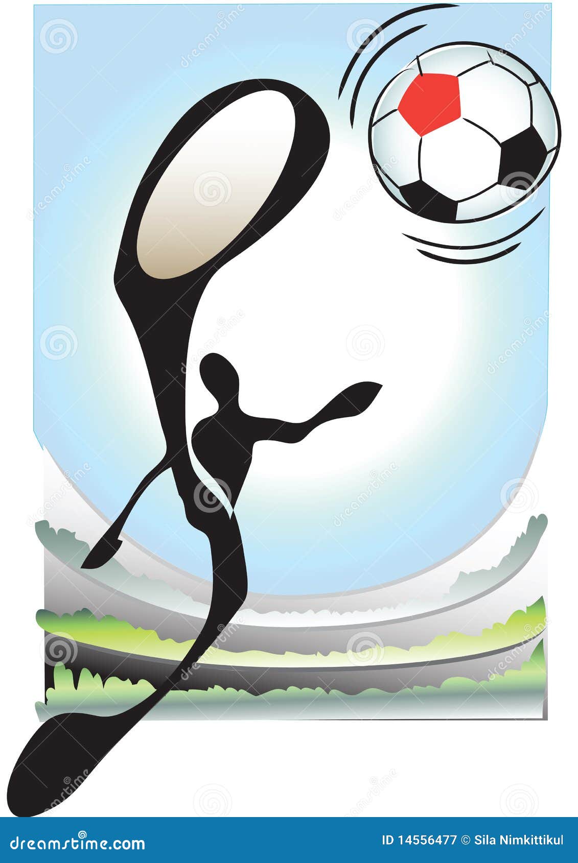 Shadow man playing soccer stock vector. Illustration of athletic - 14556477