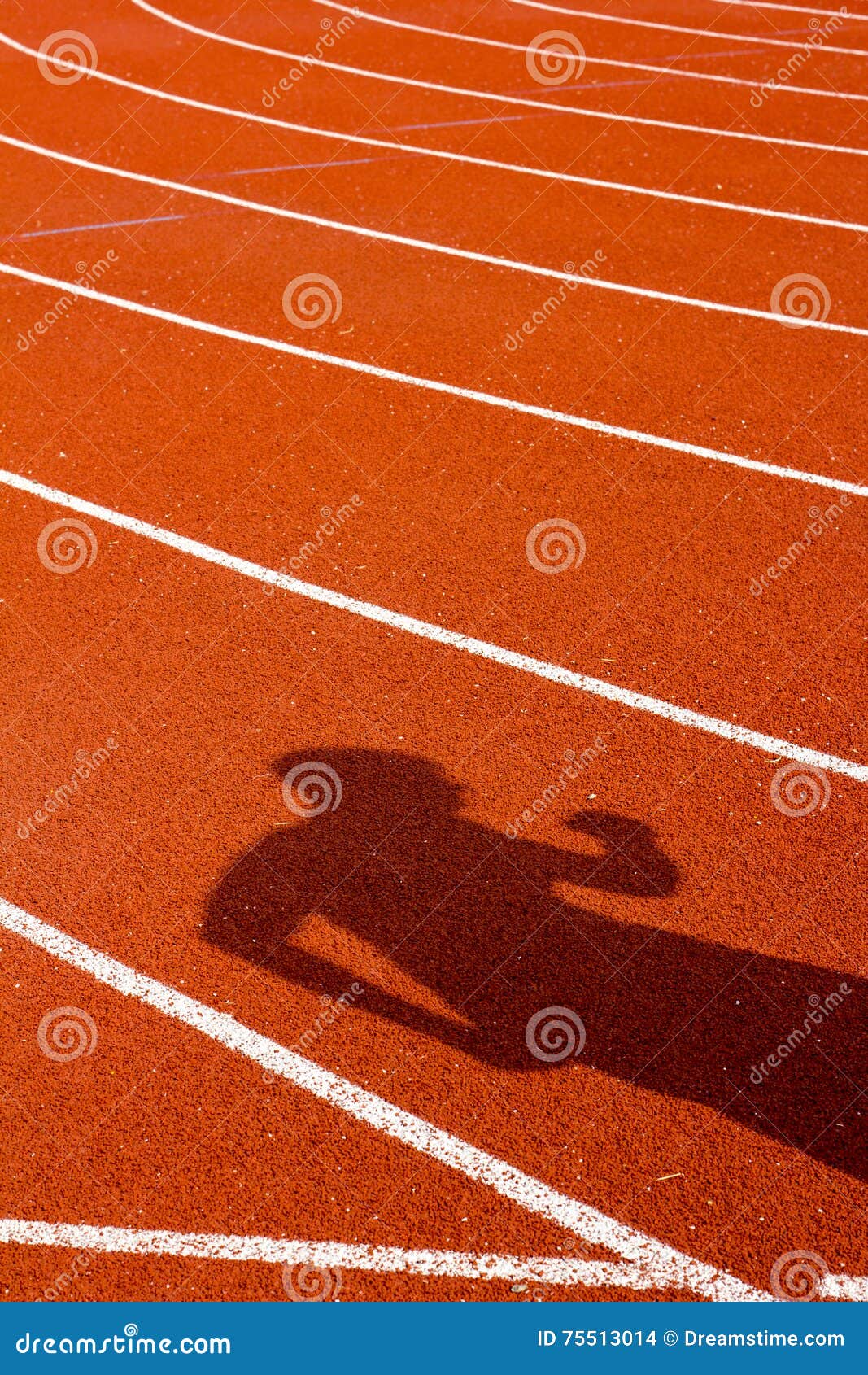 Shadow of Man on Red Running Track. Sport Concept Stock Photo - Image ...
