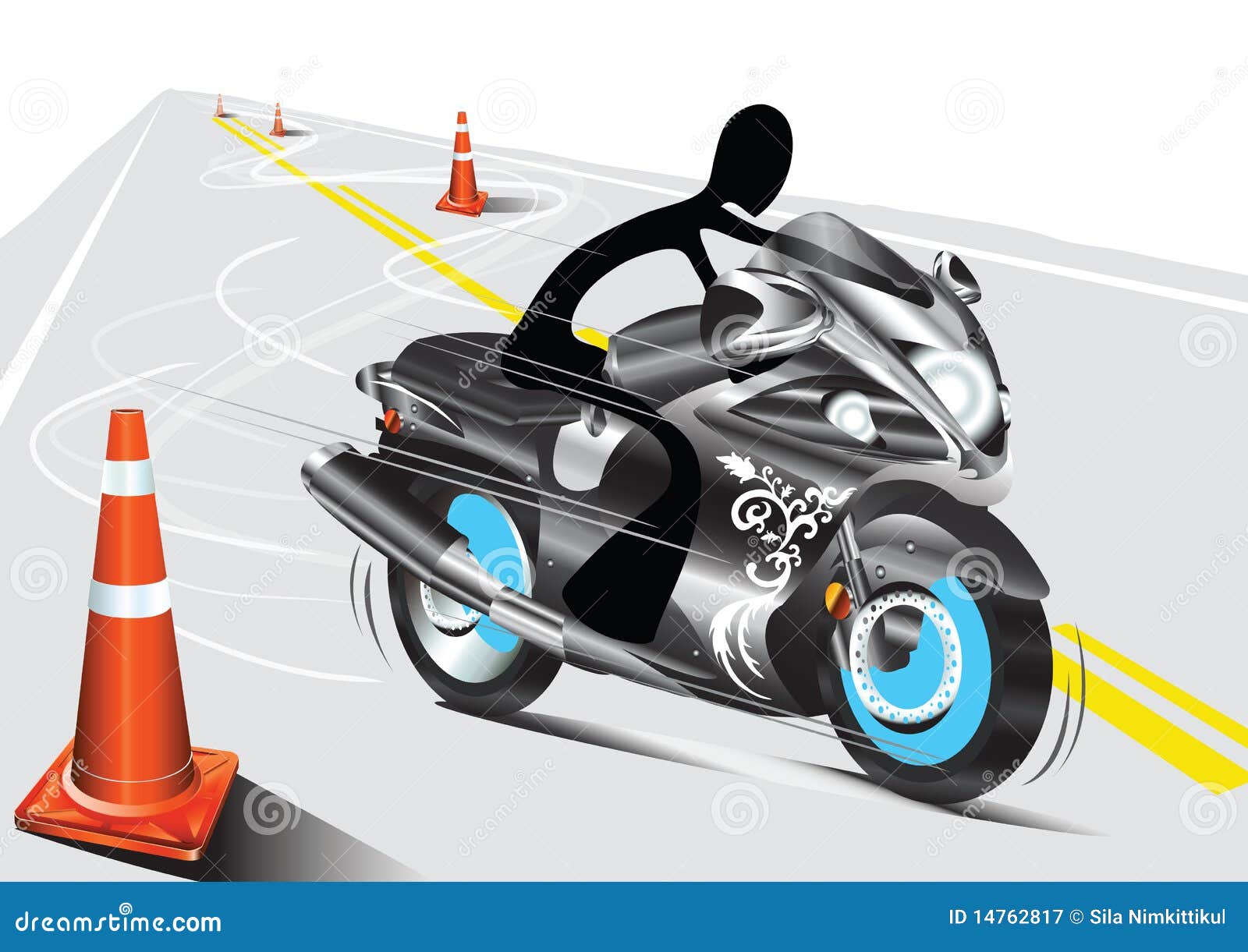 Shadow Man Riding Motorcycle Vector Design Stock Vector - Illustration ...
