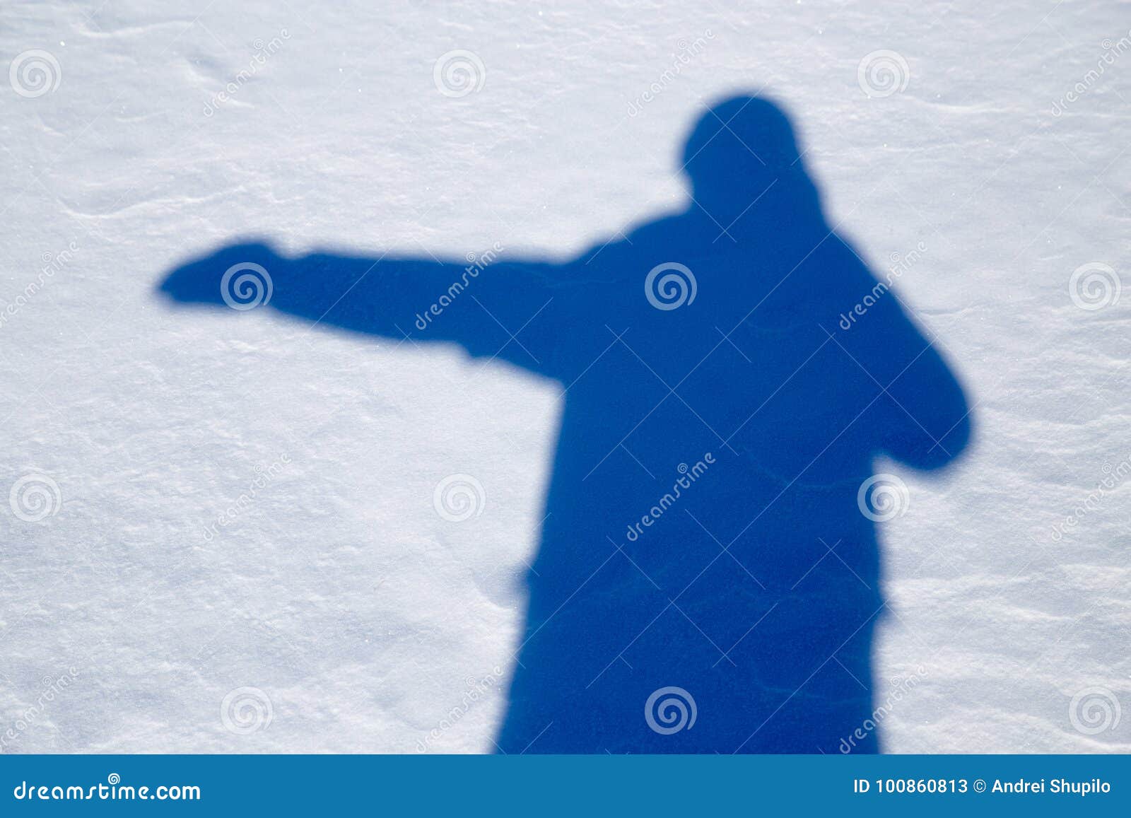 Shadow of a Man in the Snow Stock Image - Image of shoe, season: 100860813