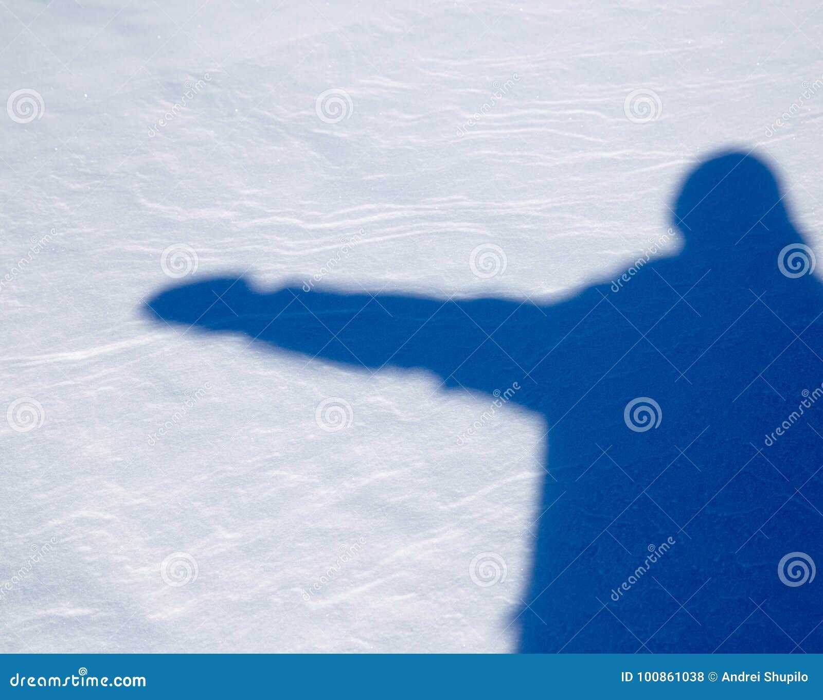 Shadow of a Man in the Snow Stock Photo - Image of light, nature: 100861038