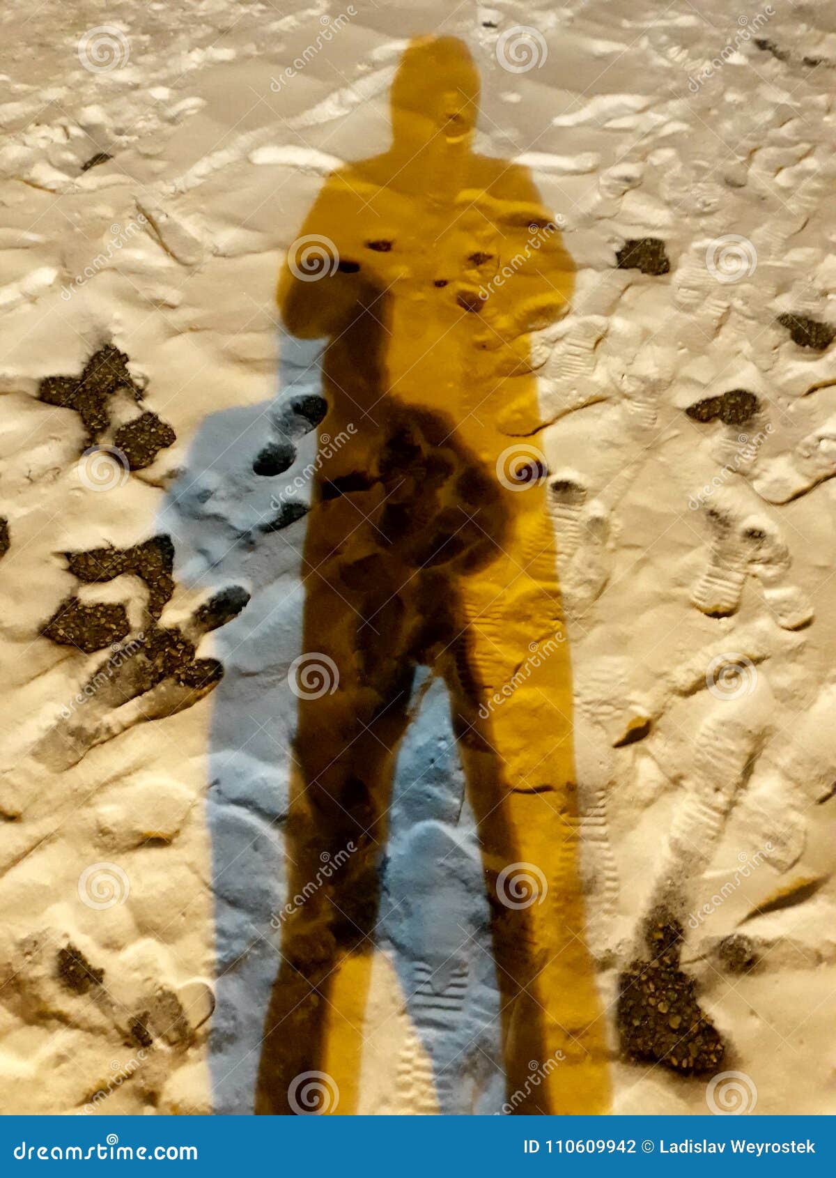 Shadow of a Man in the Snow Stock Photo - Image of contrast, natural ...