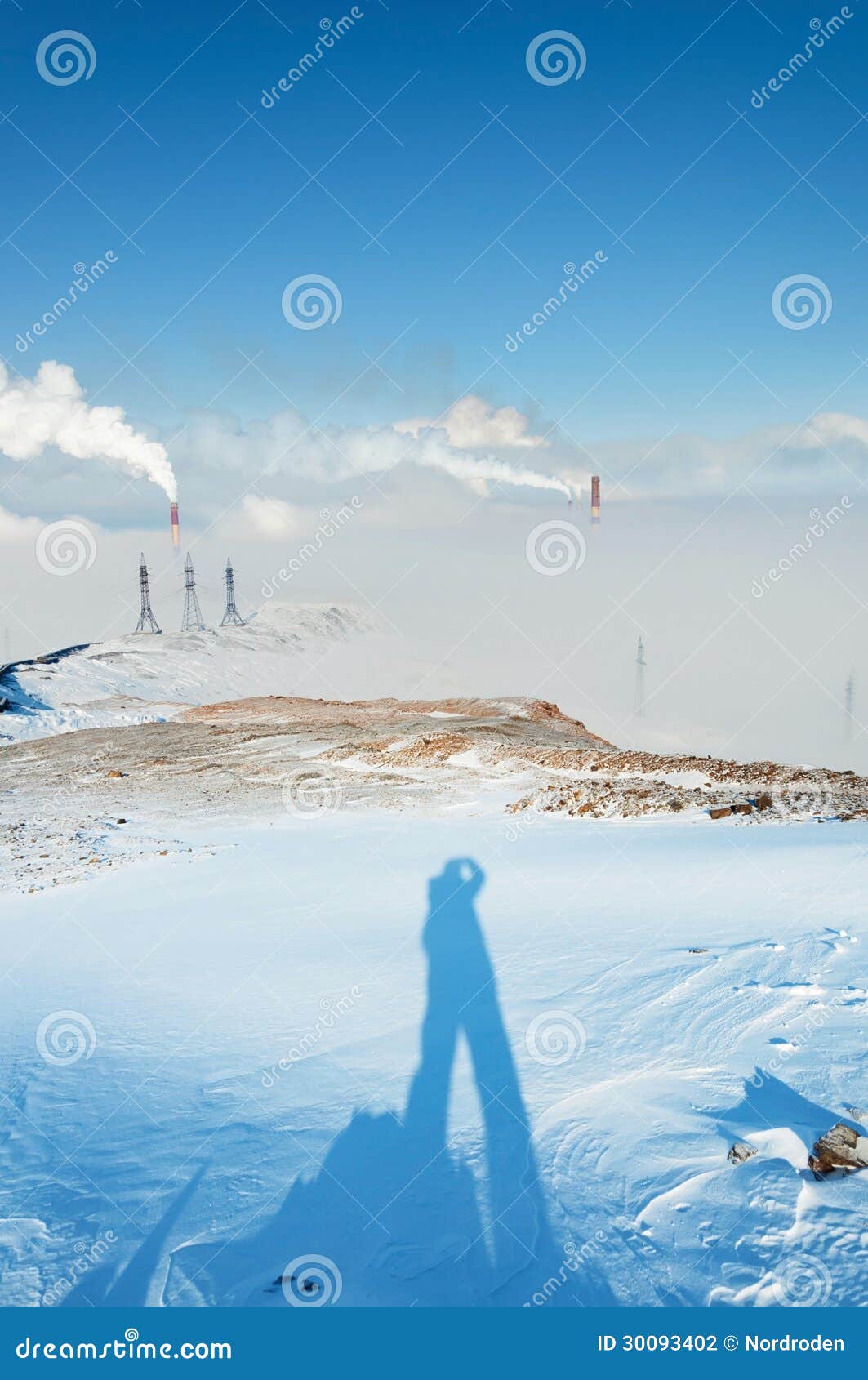 Shadow of Man Looking at a Smokestack Smokestacks Stock Photo - Image ...