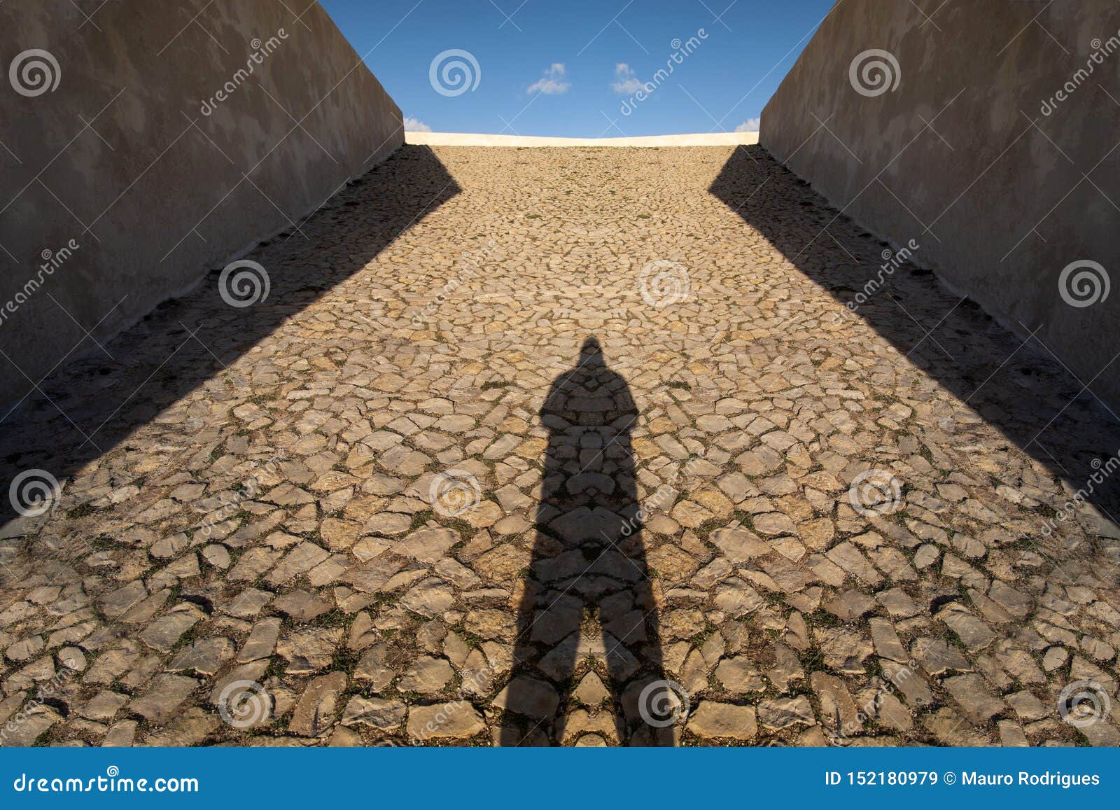 Shadow of Man on a Stone Ramp Stock Image - Image of fort, ramp: 152180979
