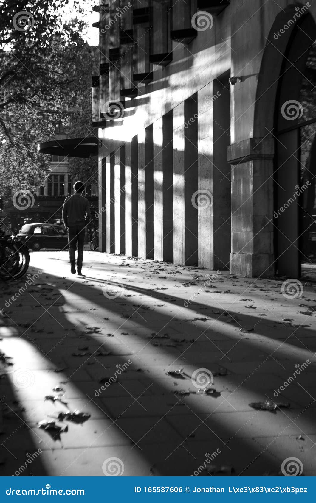 Shadow of Man Walking in an Autumnal Sunset Editorial Photo - Image of ...