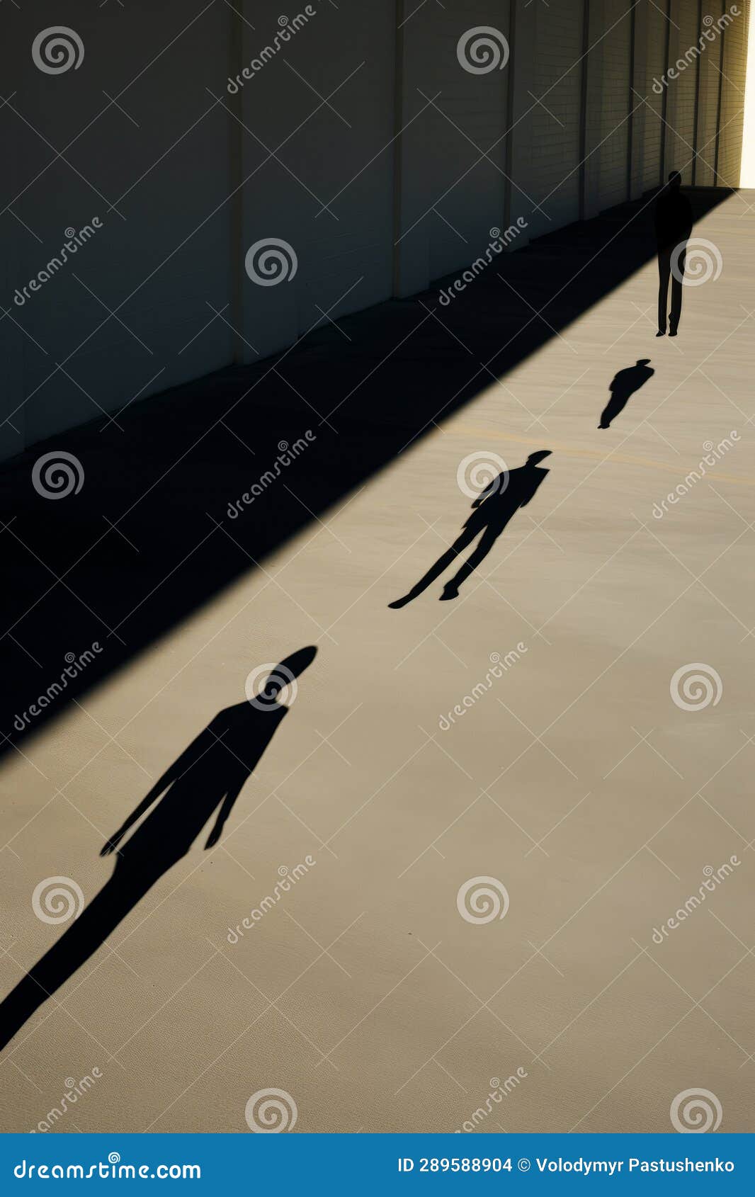 Shadow of Man and Woman Walking Down Street. Generative AI Stock Photo ...