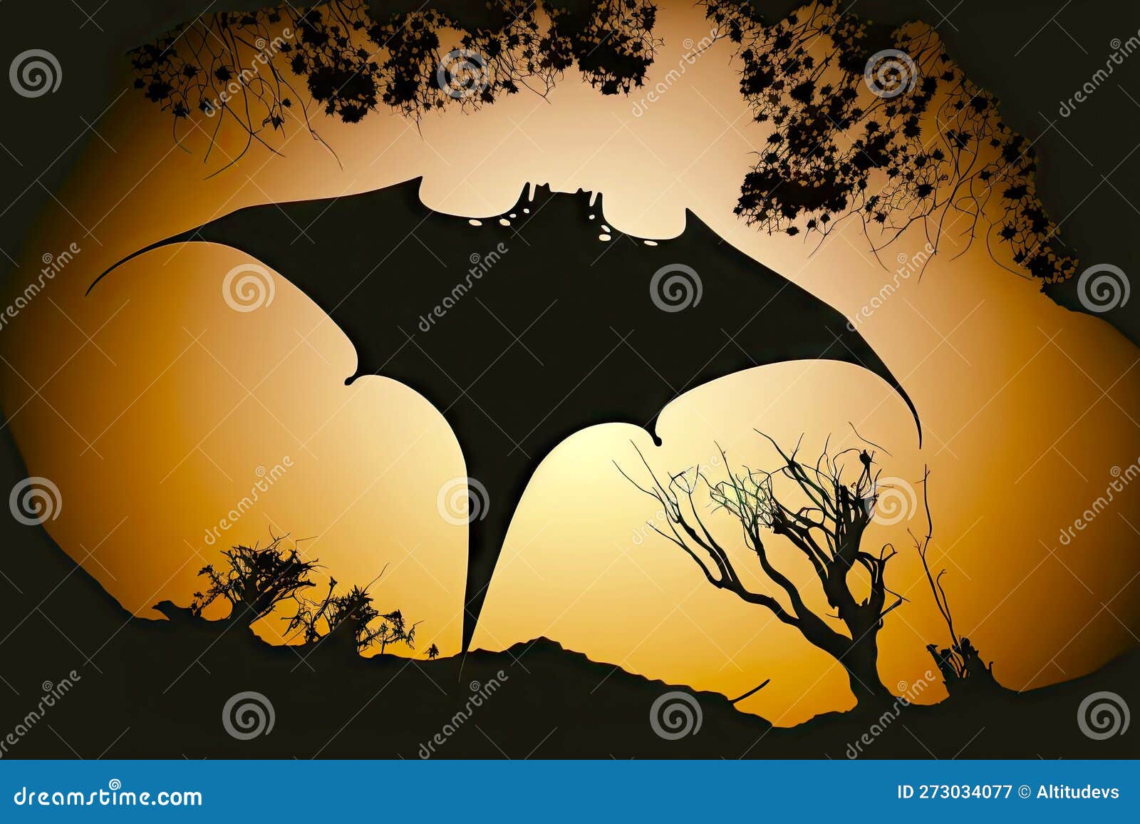 Shadow from Manta Ray on Surface of Water Stock Illustration ...