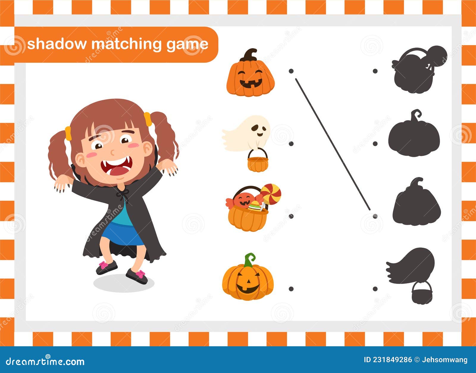 Shadow matching game stock vector. Illustration of education - 231849286