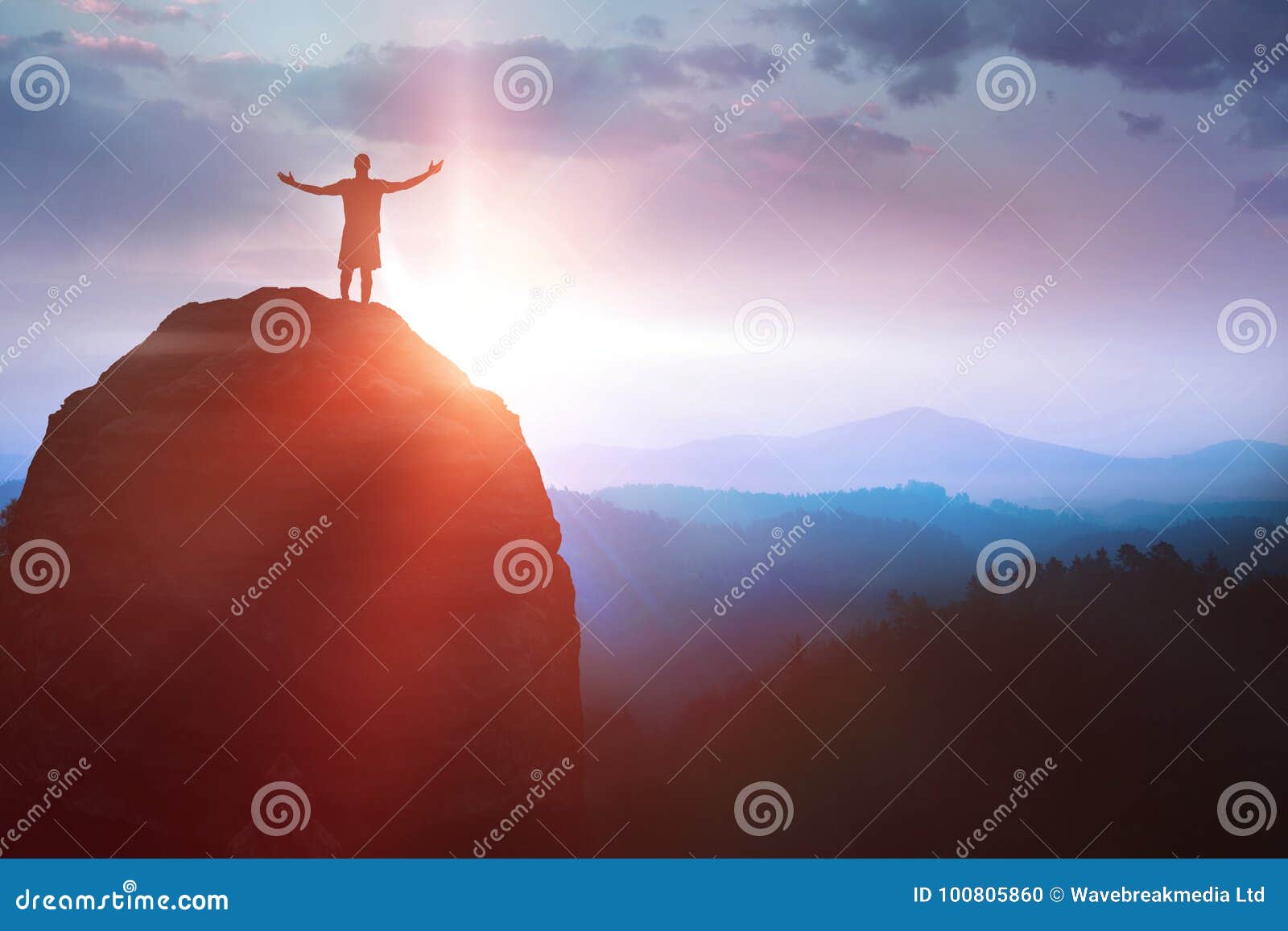 Composite Image of Shadow of Men Standing and Raising Arms Stock Photo ...