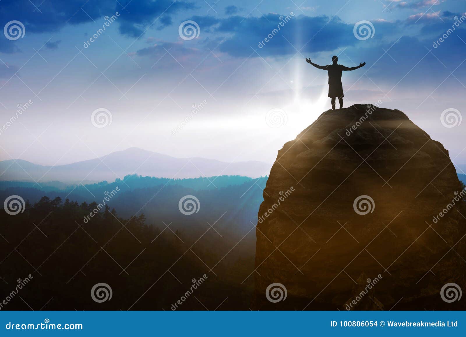 Composite Image of Shadow of Men Standing and Raising Arms Stock Photo ...